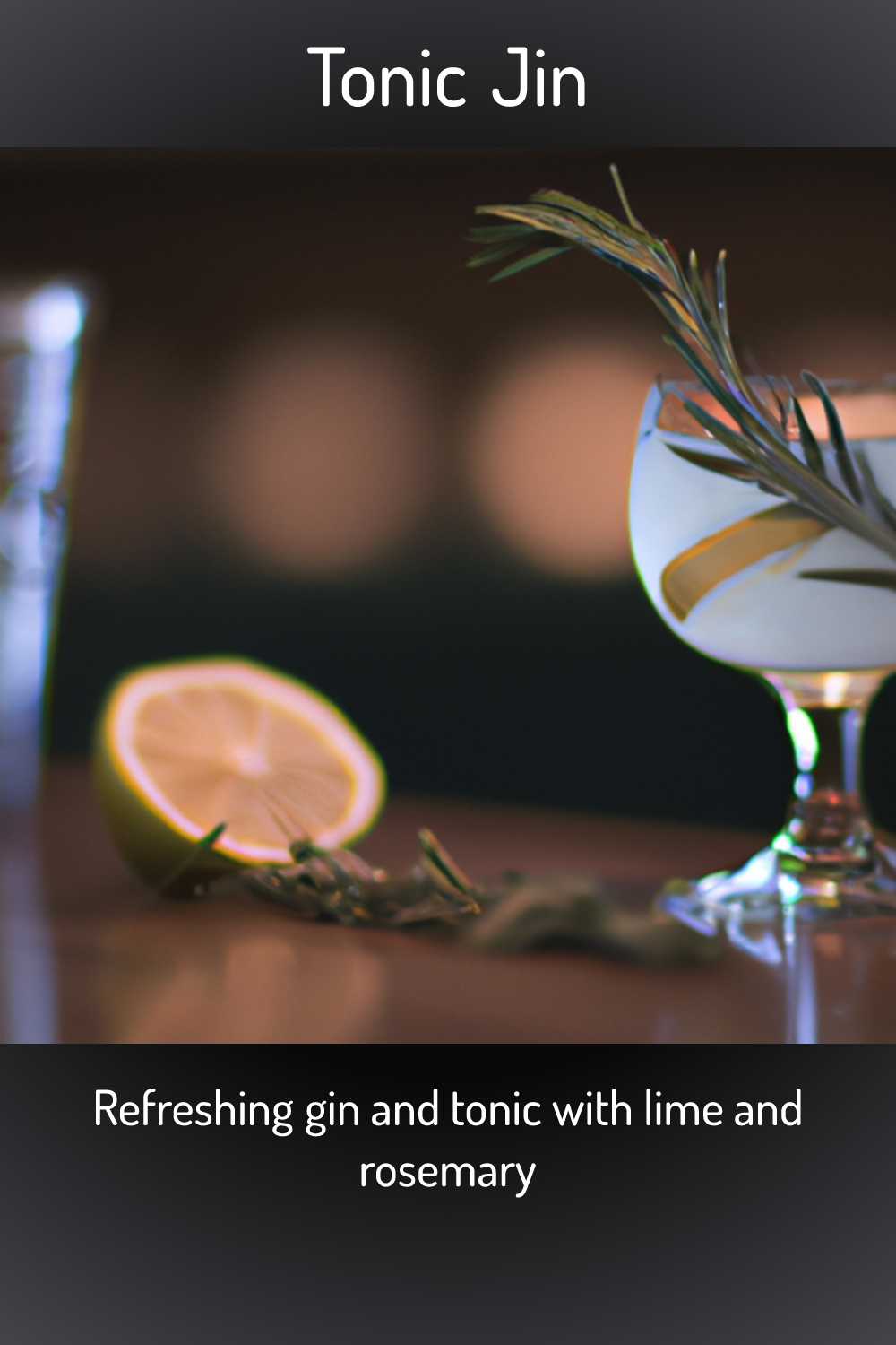 Tonic Jin, Refreshing gin and tonic with lime and rosemary