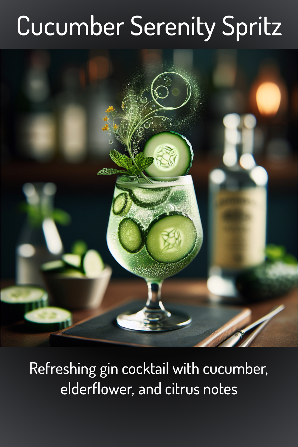 Cucumber Serenity Spritz Refreshing Gin Cocktail With Cucumber