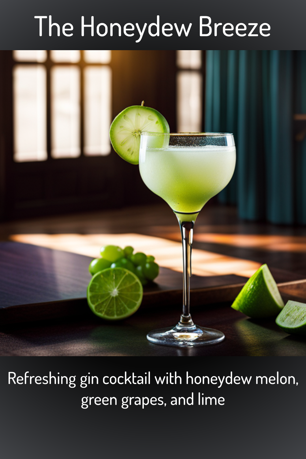 The Honeydew Breeze, Refreshing gin cocktail with honeydew melon, green ...