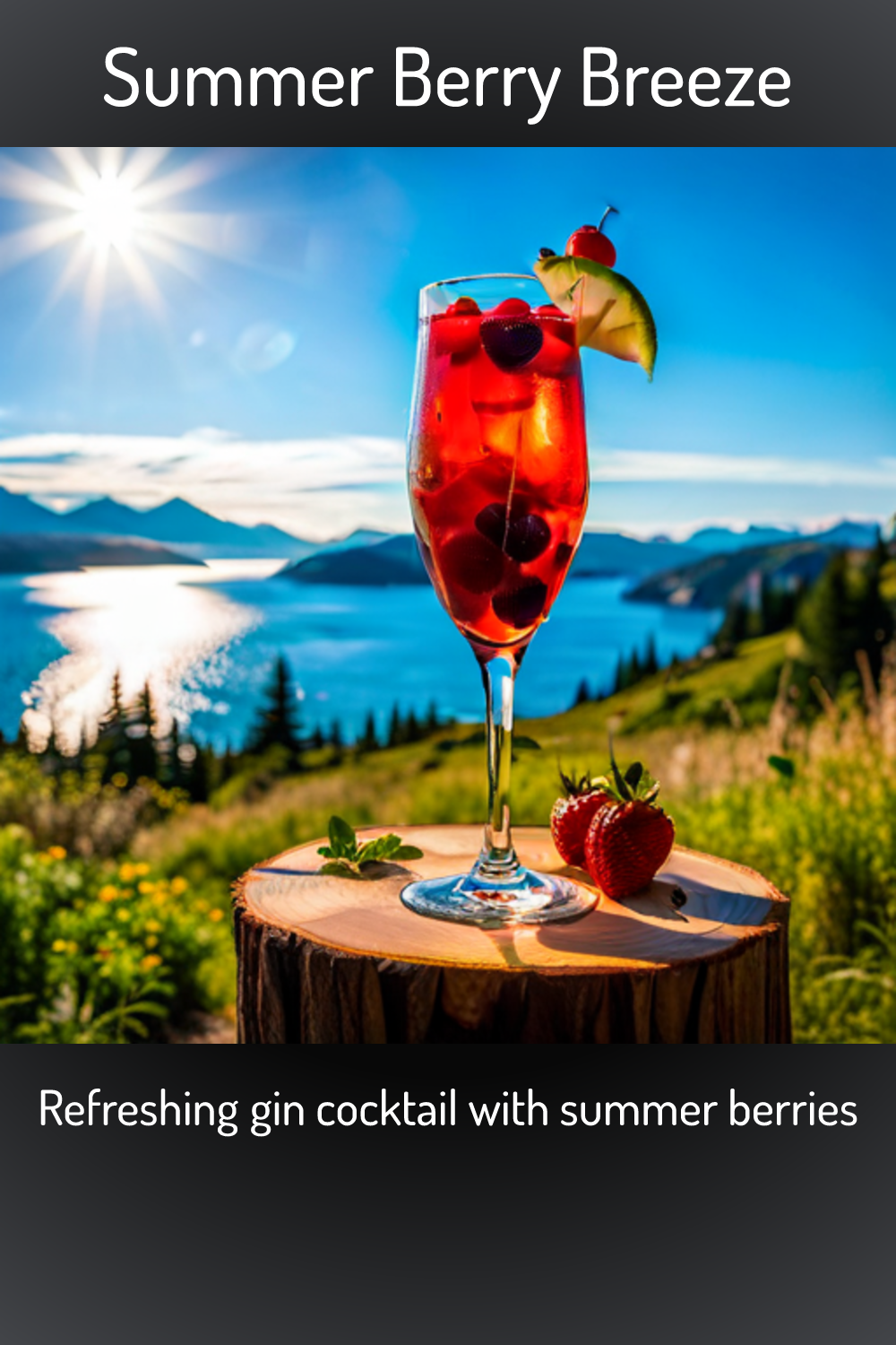 Summer Berry Breeze, Refreshing gin cocktail with summer berries