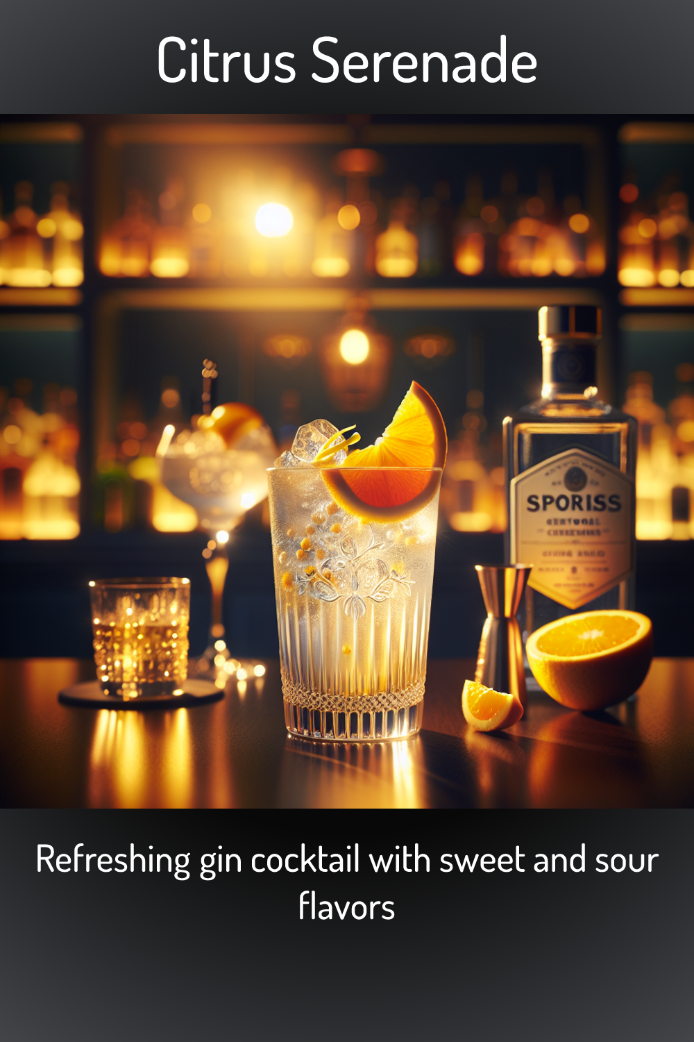 Citrus Serenade Refreshing Gin Cocktail With Sweet And Sour Flavors