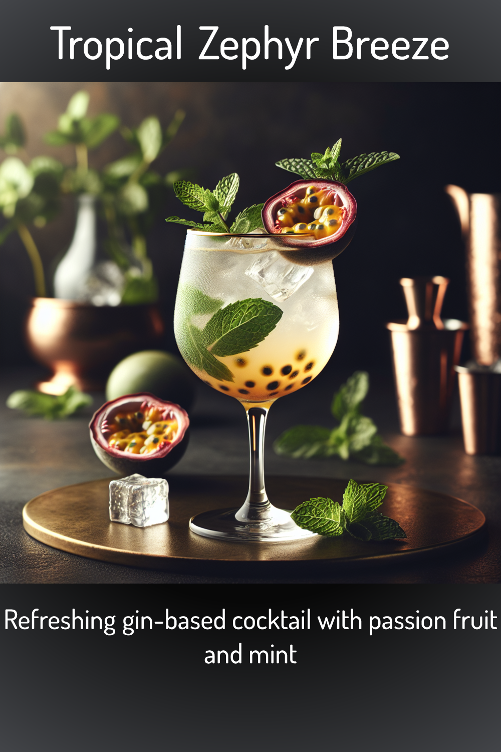 Tropical Zephyr Breeze Refreshing Gin Based Cocktail With Passion