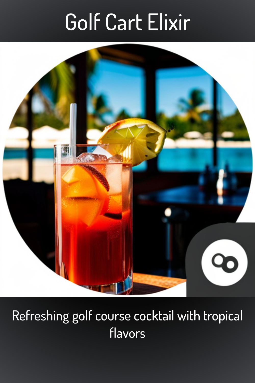 Golf Cart Elixir, Refreshing golf course cocktail with tropical flavors