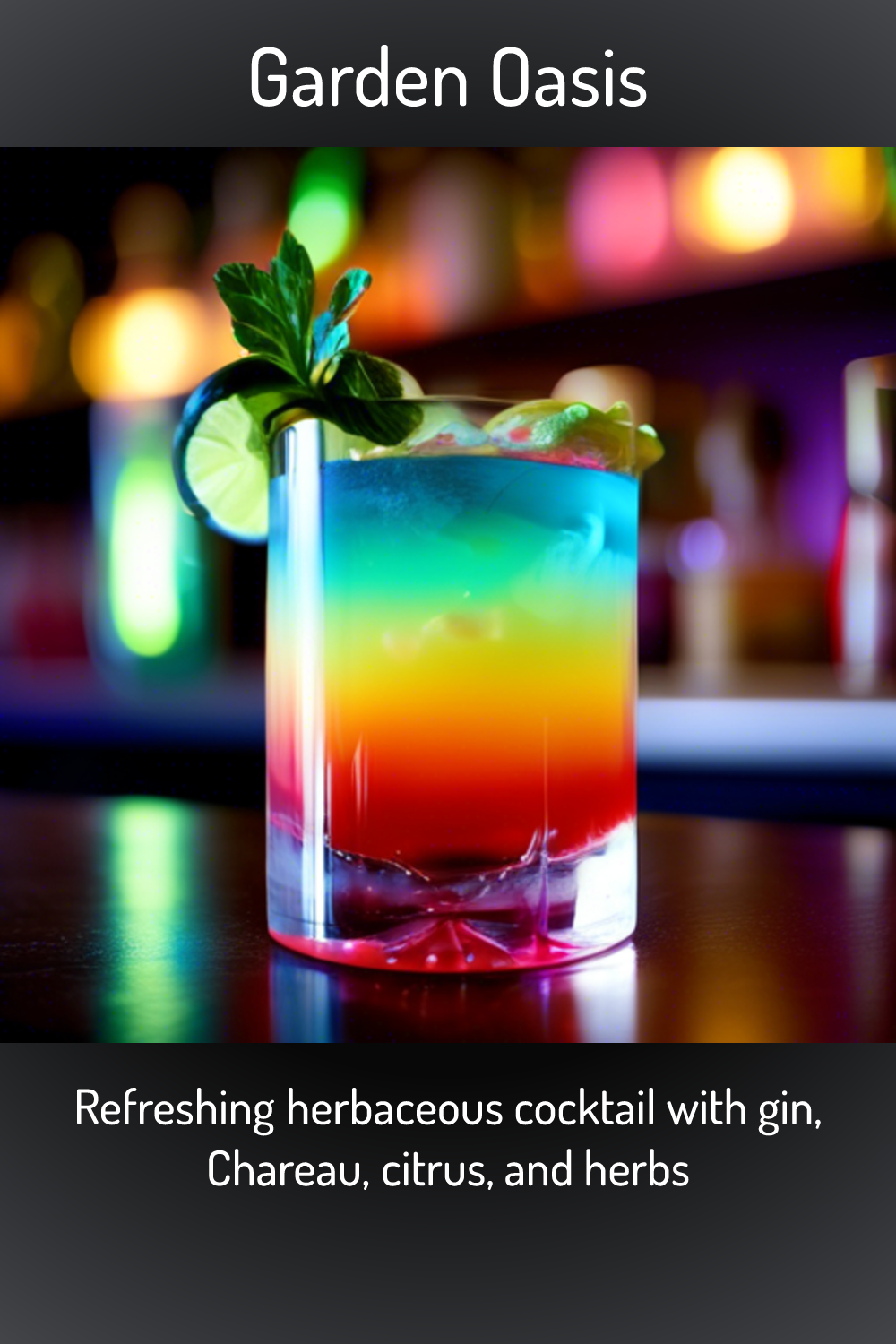 Garden Oasis, Refreshing herbaceous cocktail with gin, Chareau, citrus ...
