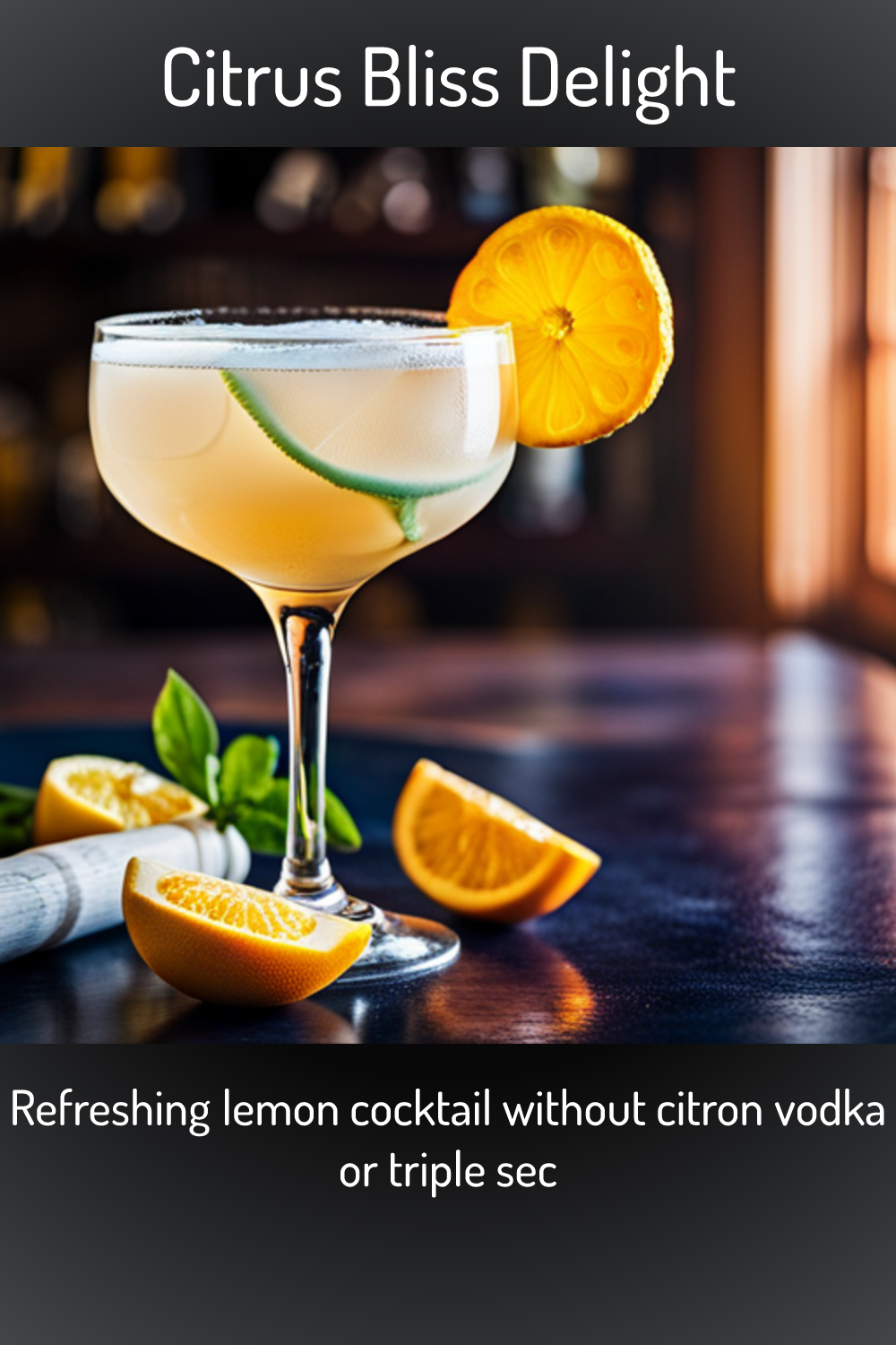 Citrus Bliss Delight Refreshing Lemon Cocktail Without Citron Vodka Or