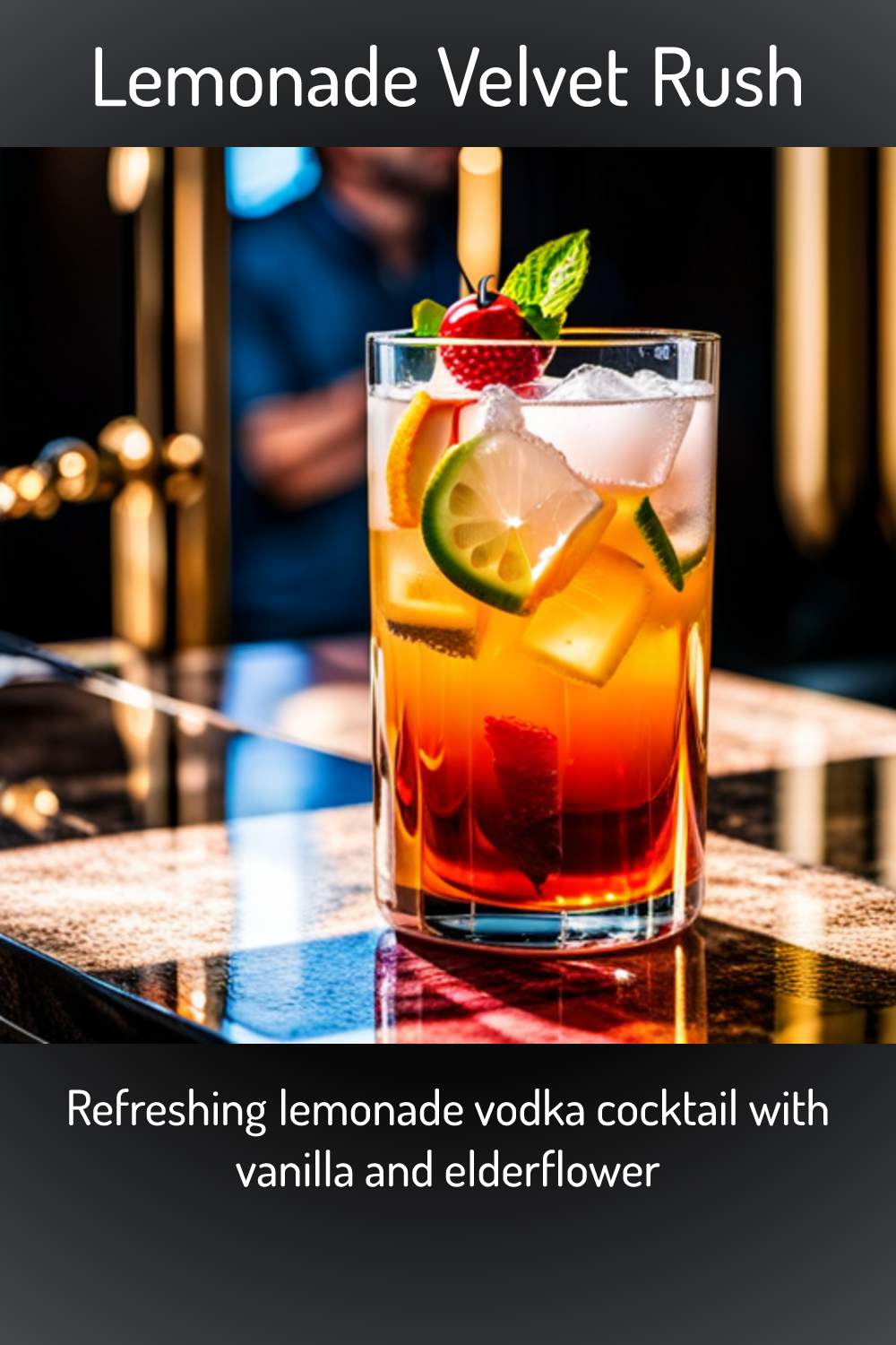 Lemonade Velvet Rush, Refreshing lemonade vodka cocktail with vanilla ...