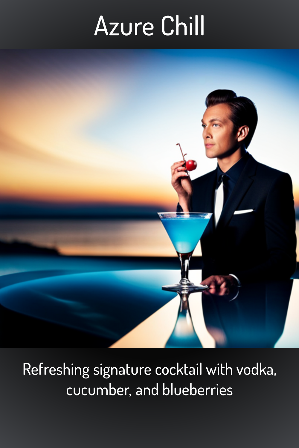 Azure Chill Refreshing Signature Cocktail With Vodka Cucumber And