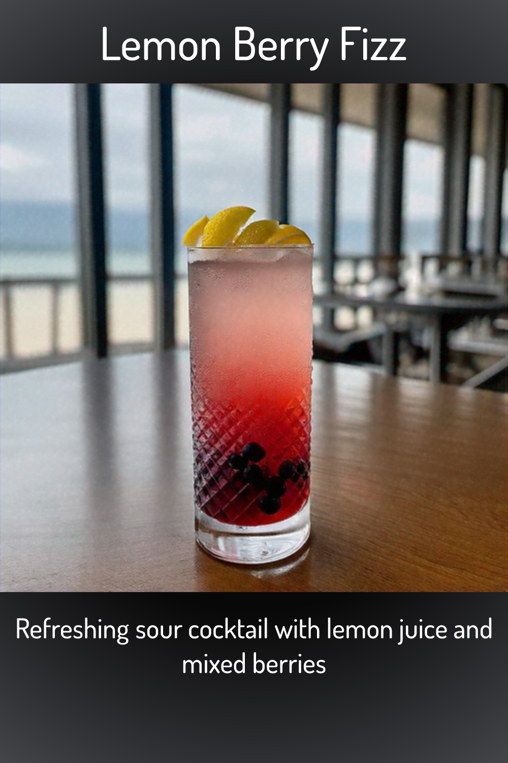 Lemon Berry Fizz, Refreshing sour cocktail with lemon juice and mixed ...
