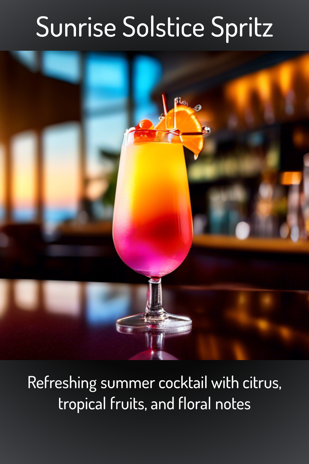 Sunrise Solstice Spritz, Refreshing summer cocktail with citrus ...