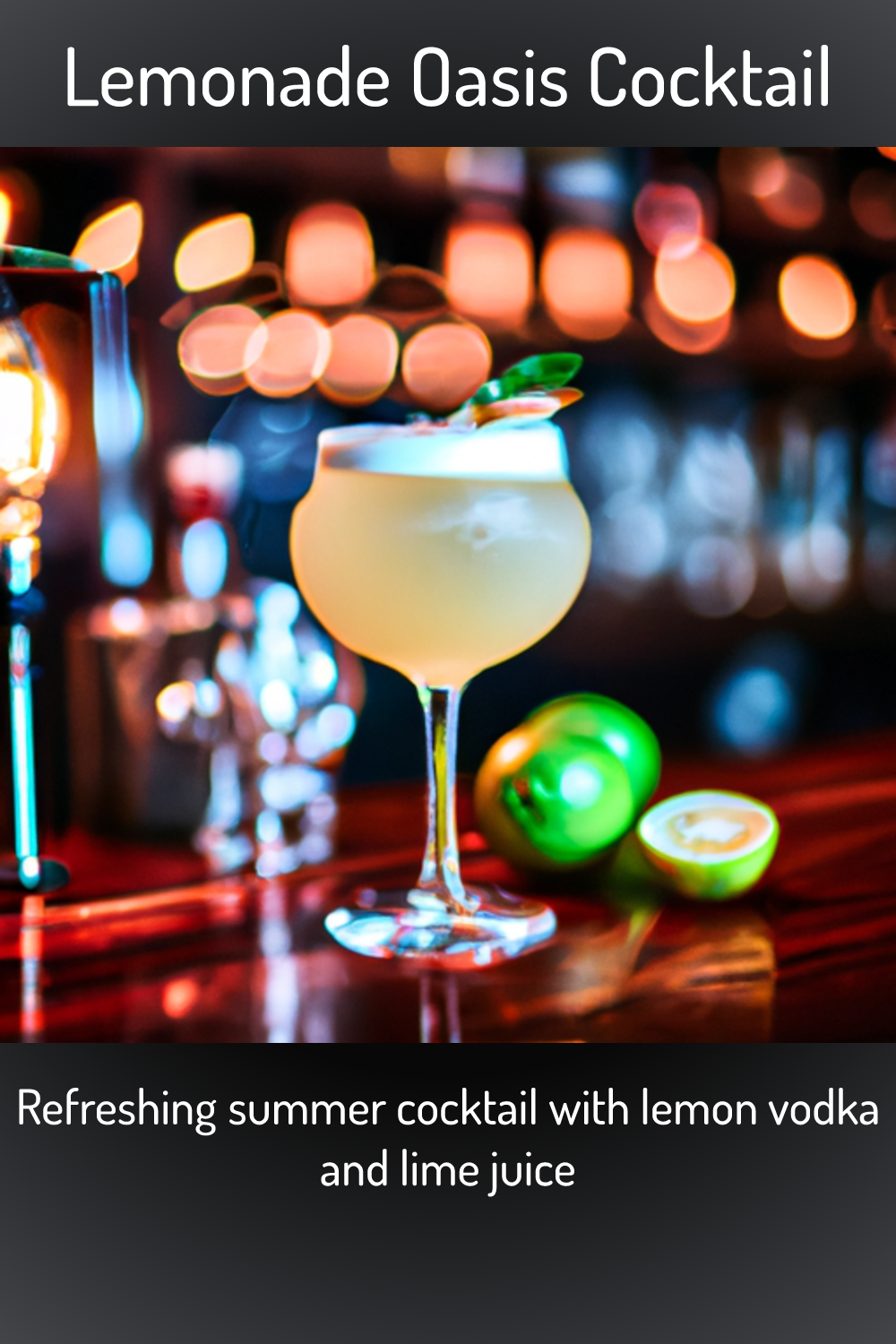 Lemonade Oasis Cocktail, Refreshing summer cocktail with lemon vodka ...