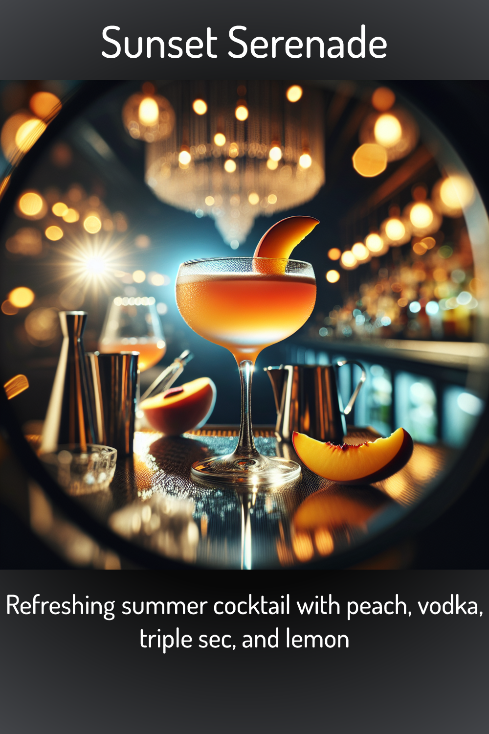Sunset Serenade, Refreshing summer cocktail with peach, vodka, triple ...