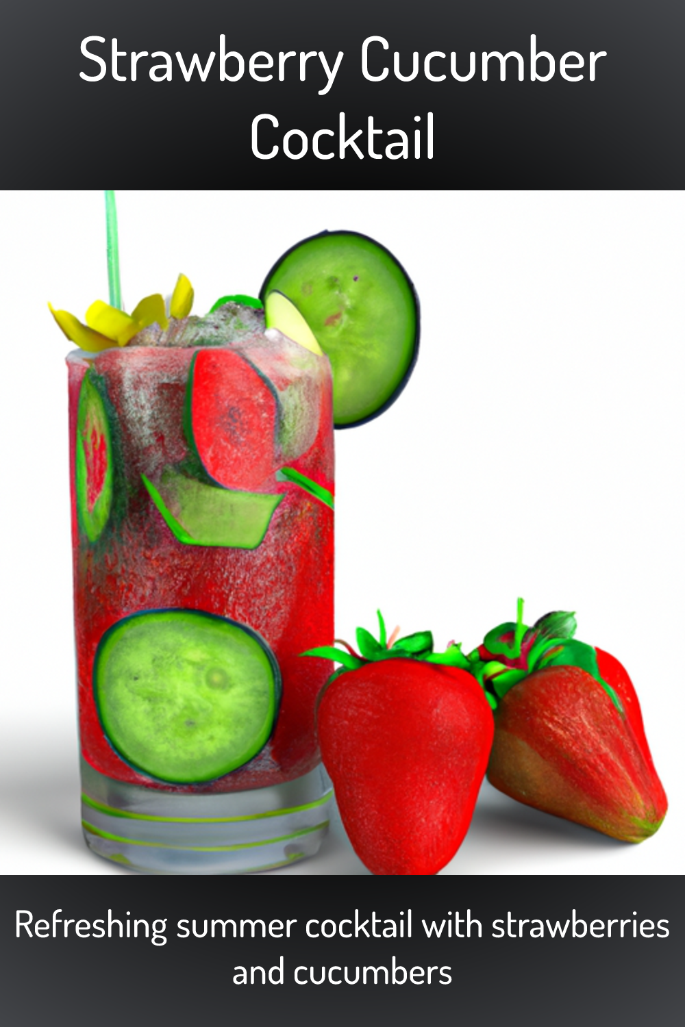 Strawberry Cucumber Cocktail, Refreshing summer cocktail with strawberries and cucumbers