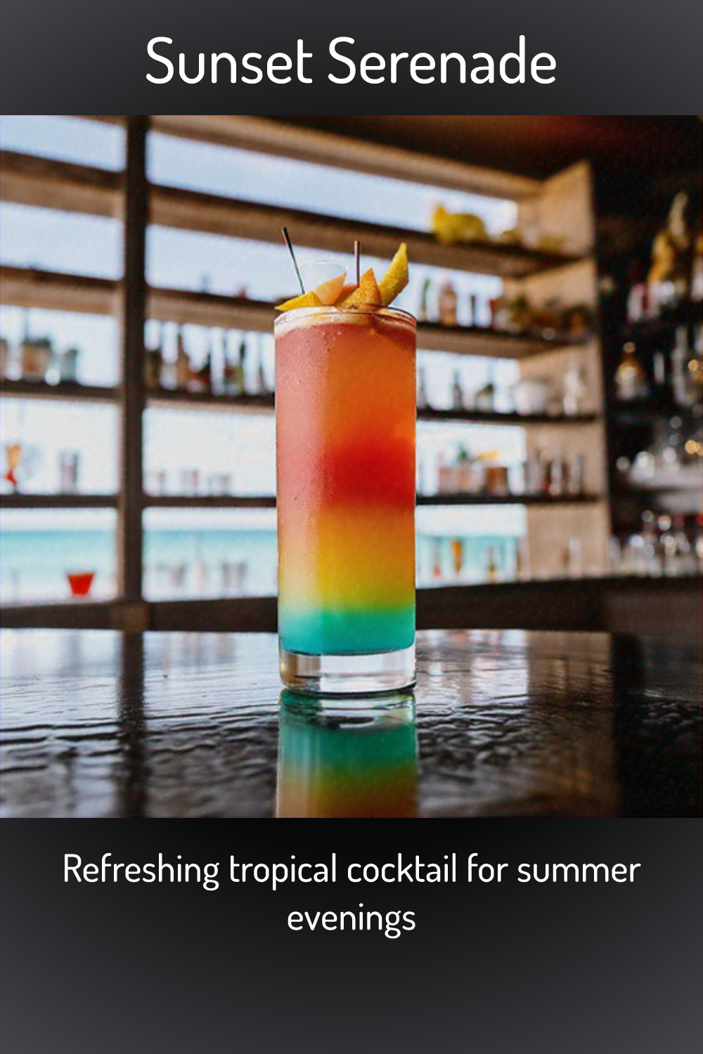 Sunset Serenade, Refreshing tropical cocktail for summer evenings