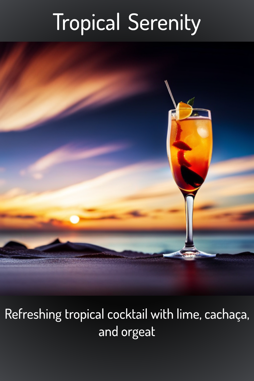 Tropical Serenity Refreshing Tropical Cocktail With Lime Cachaça And