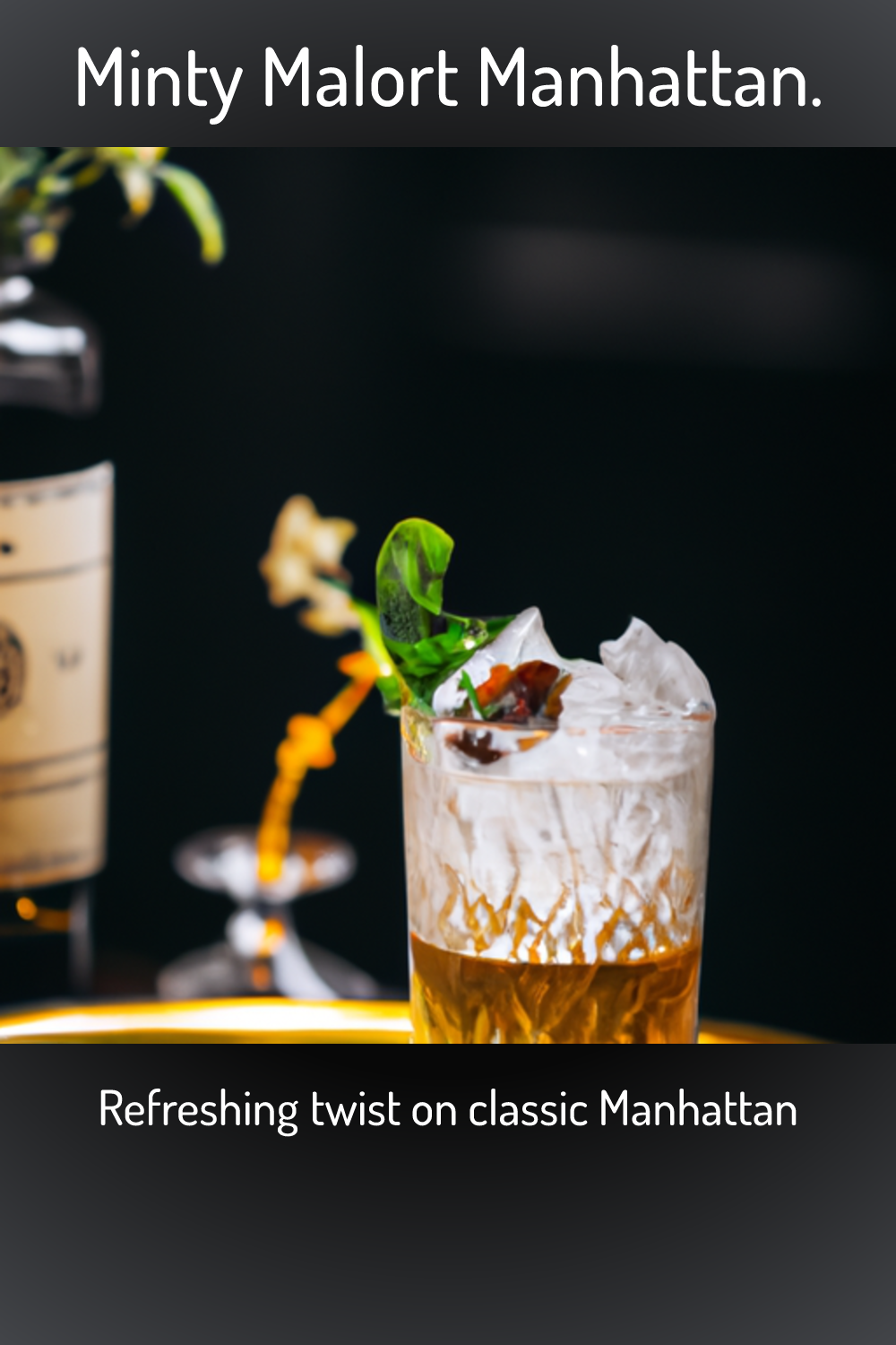 Minty Malort Manhattan., Refreshing twist on classic Manhattan