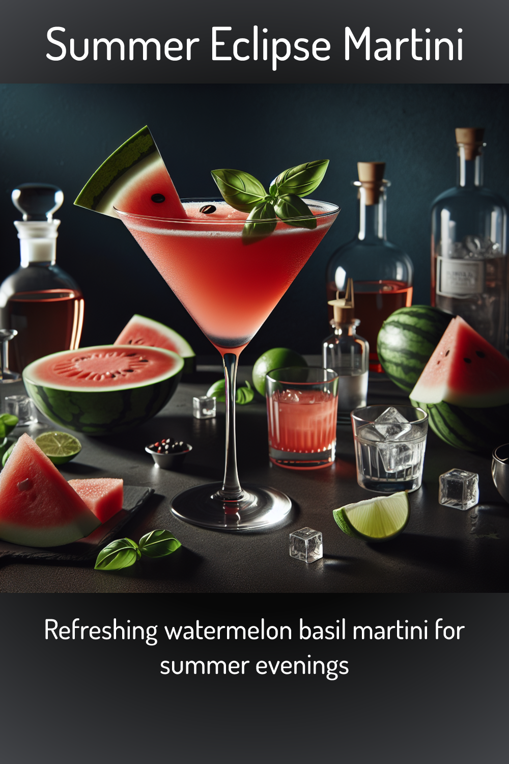 Summer Eclipse Martini Refreshing Watermelon Basil Martini For Summer