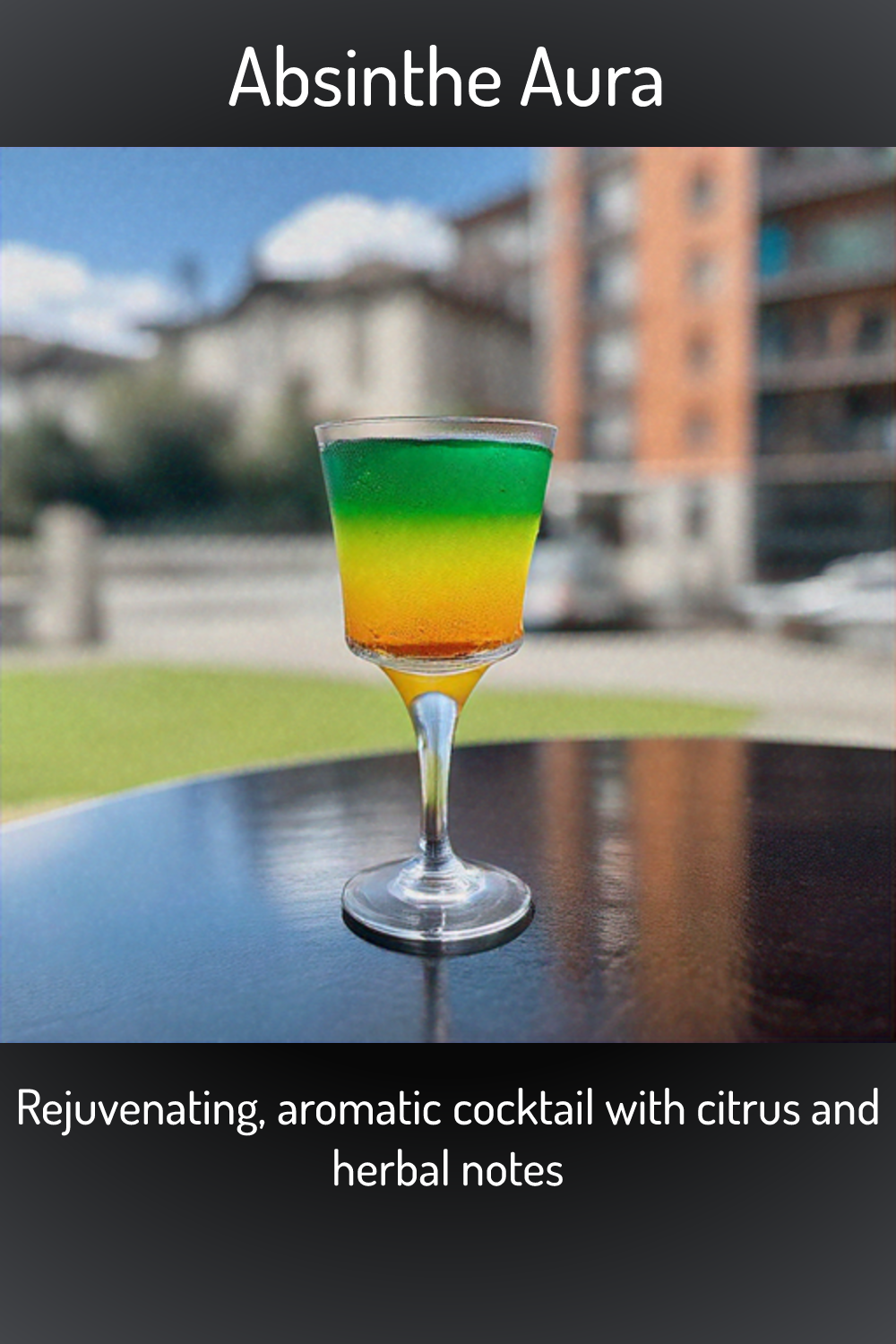 Absinthe Aura, Rejuvenating, aromatic cocktail with citrus and herbal notes