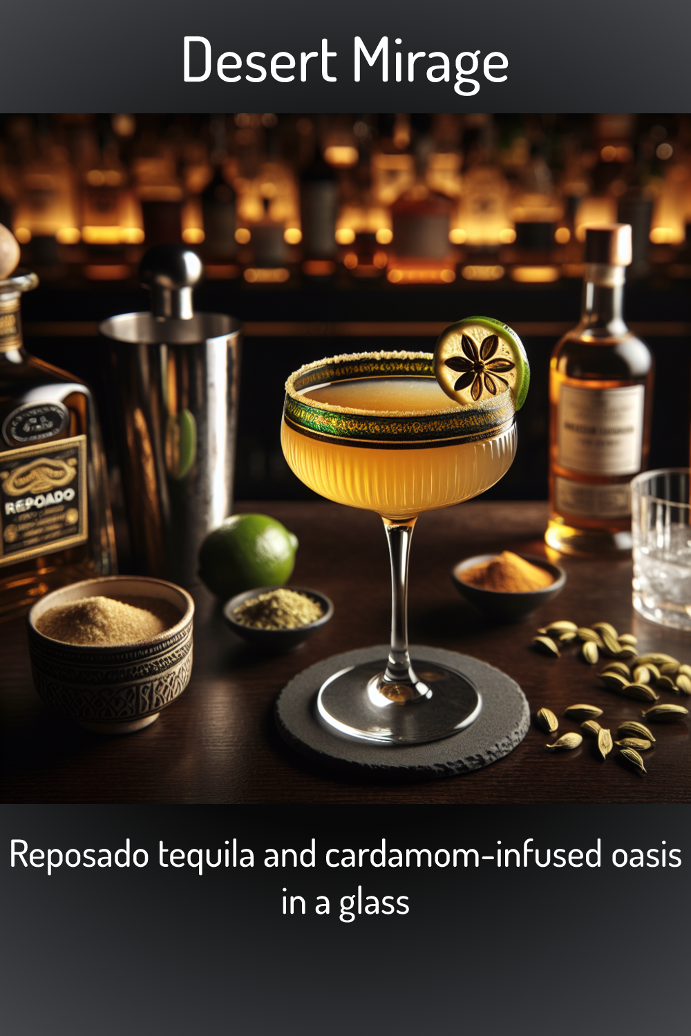 Desert Mirage Reposado Tequila And Cardamom Infused Oasis In A Glass