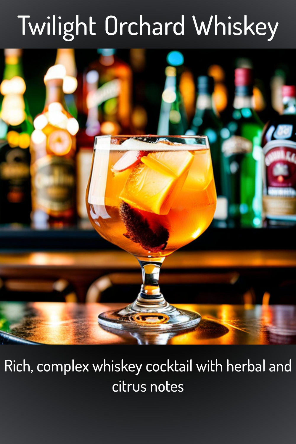 Twilight Orchard Whiskey Rich Complex Whiskey Cocktail With Herbal