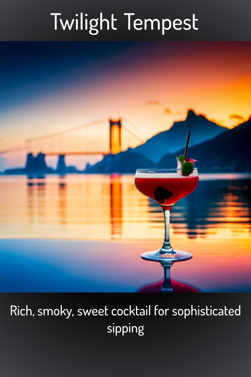 Twilight Tempest, Rich, smoky, sweet cocktail for sophisticated sipping