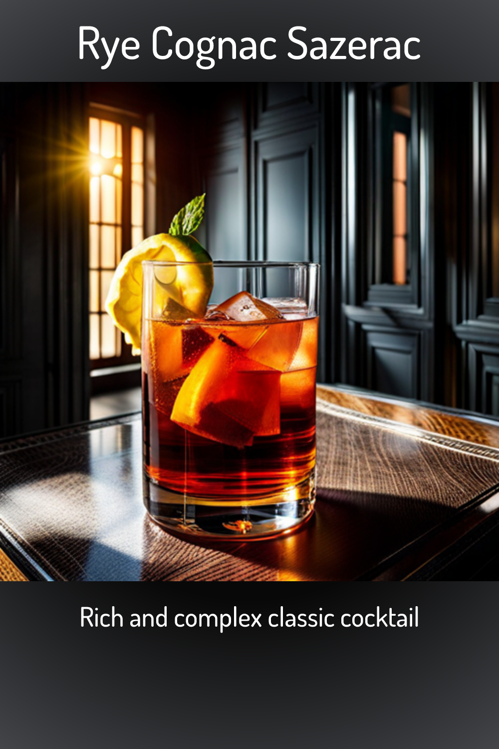 Rye Cognac Sazerac, Rich and complex classic cocktail