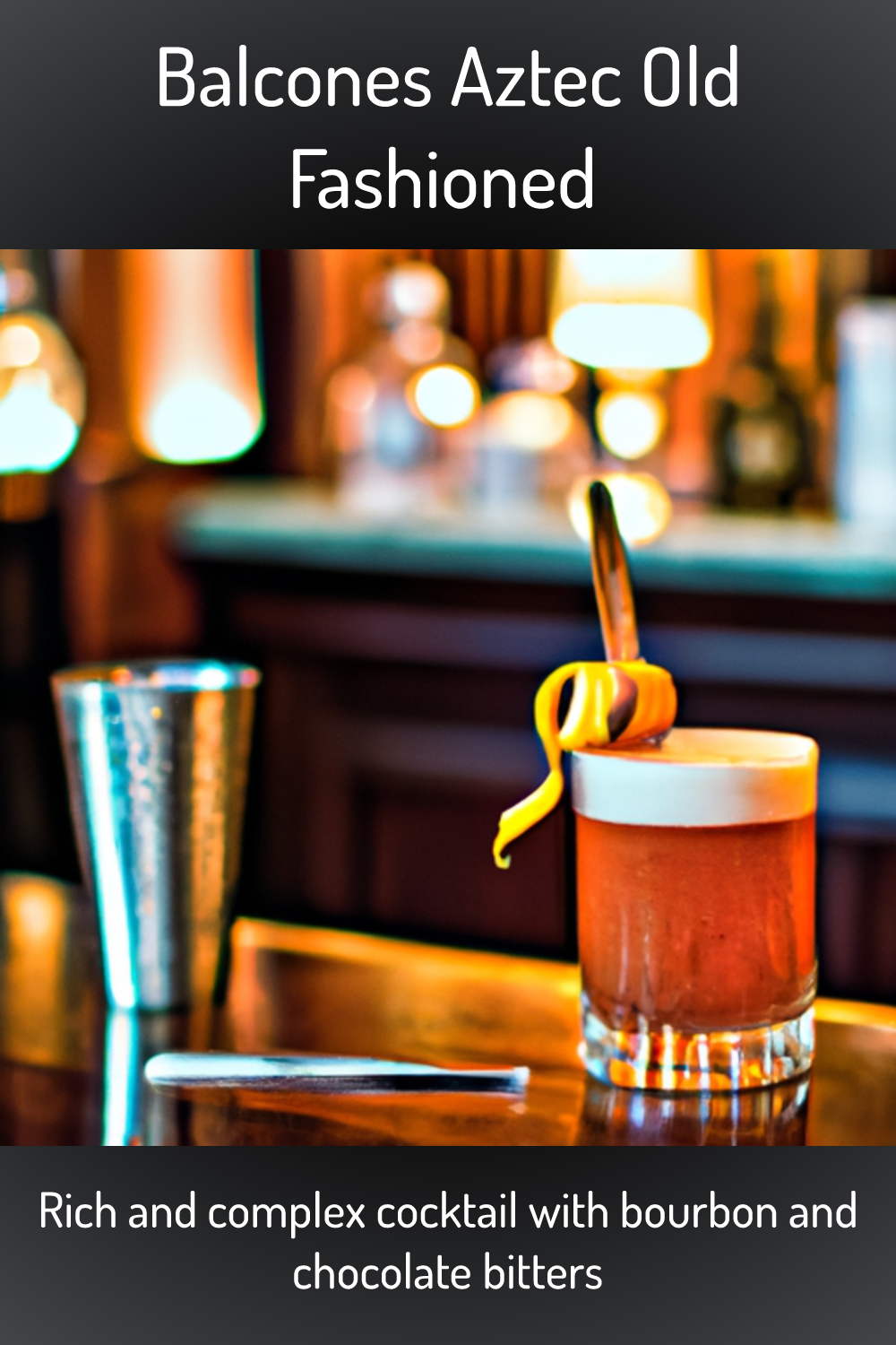 Balcones Aztec Old Fashioned, Rich and complex cocktail with bourbon ...