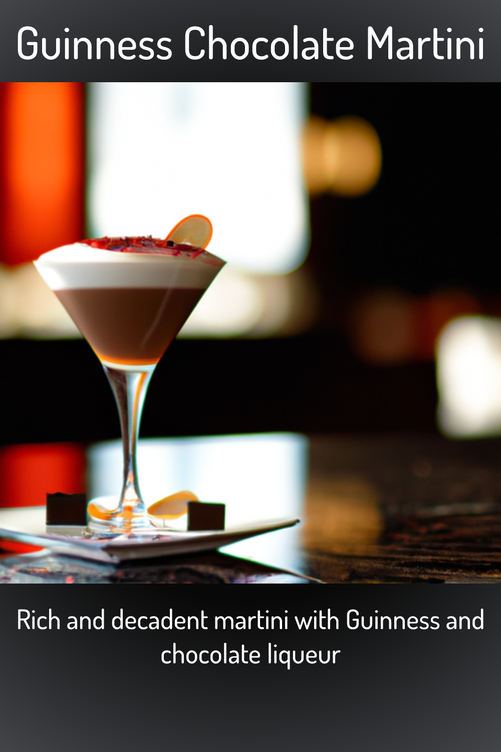 Guinness Chocolate Martini, Rich and decadent martini with Guinness and ...