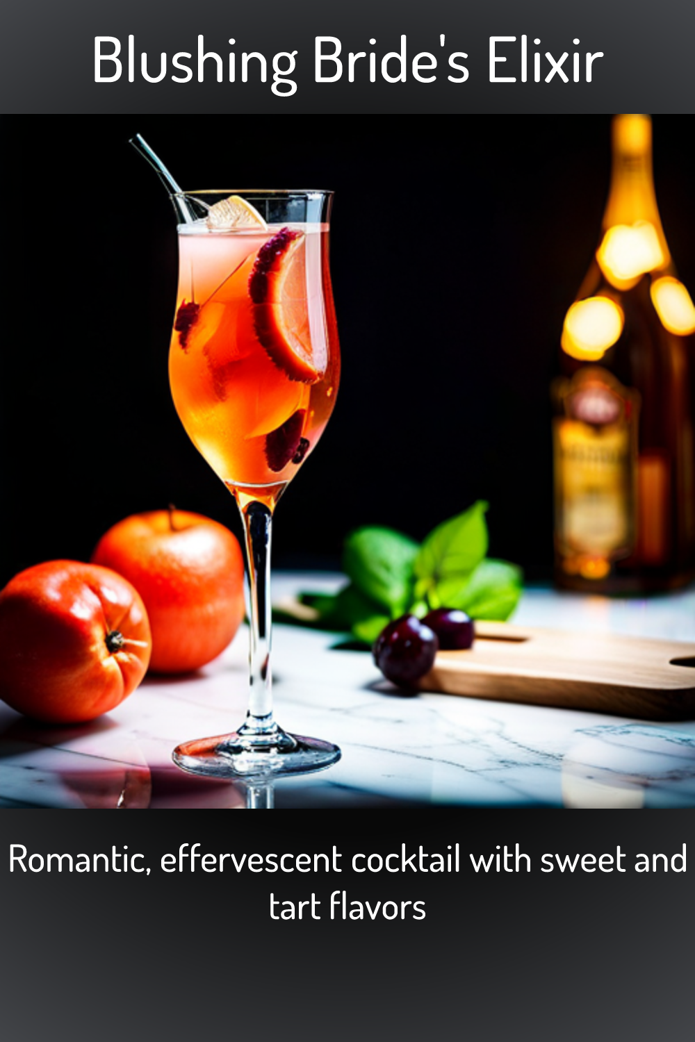 Blushing Bride's Elixir, Romantic, effervescent cocktail with sweet and ...
