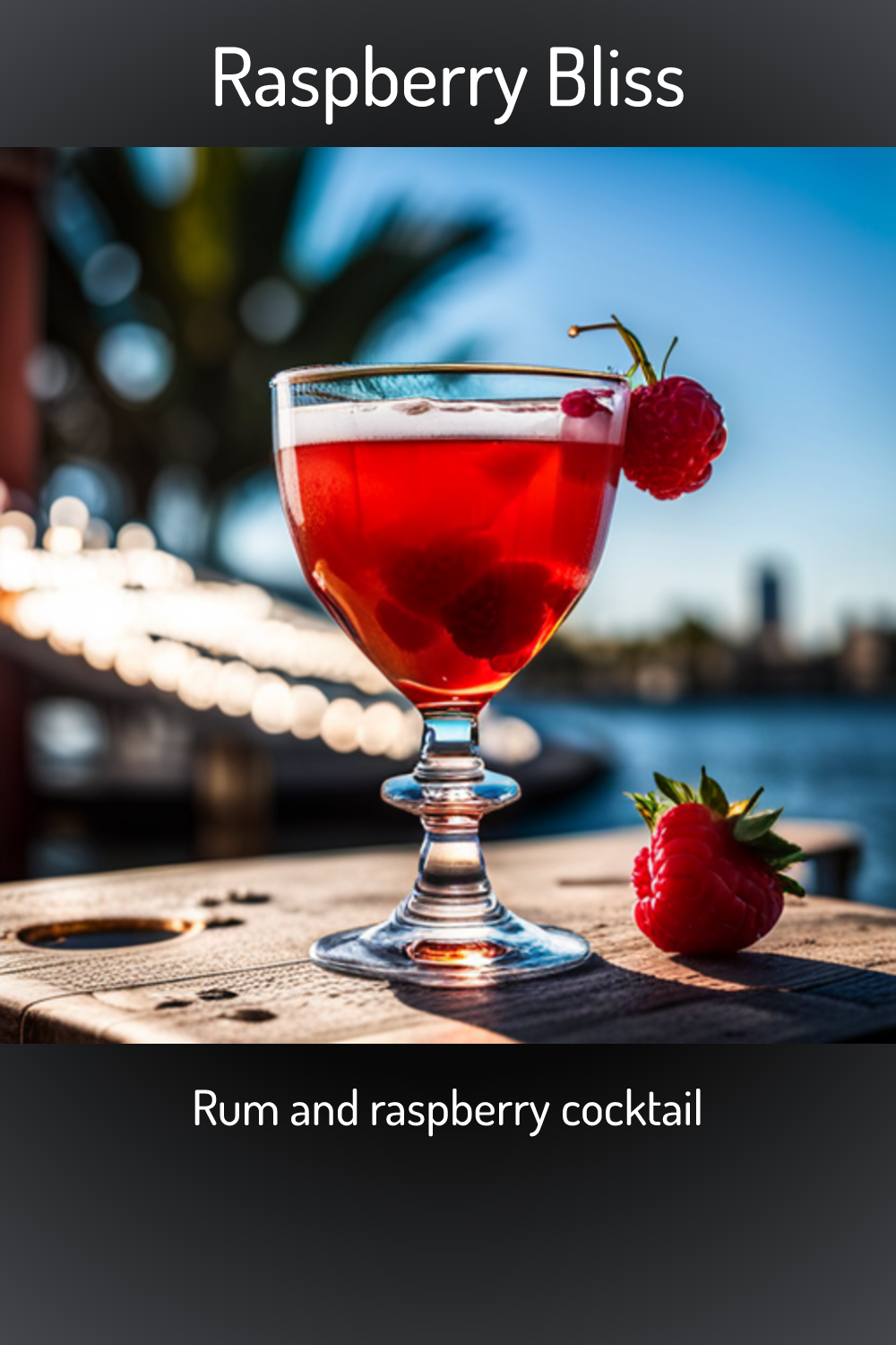 Raspberry Bliss, Rum and raspberry cocktail