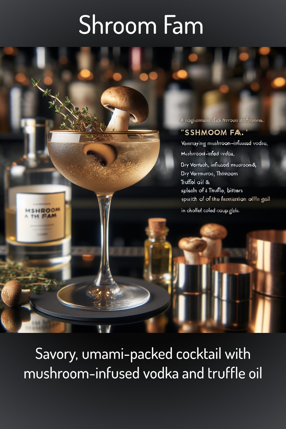 Shroom Fam, Savory, umami-packed cocktail with mushroom-infused vodka ...