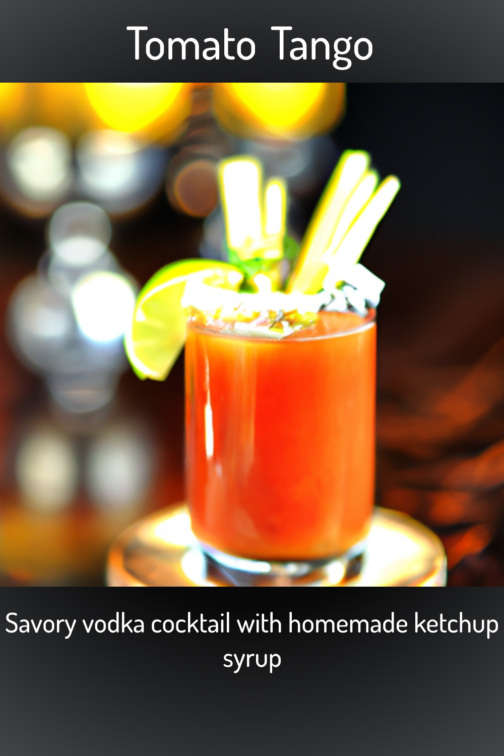 Tomato Tango, Savory vodka cocktail with homemade ketchup syrup