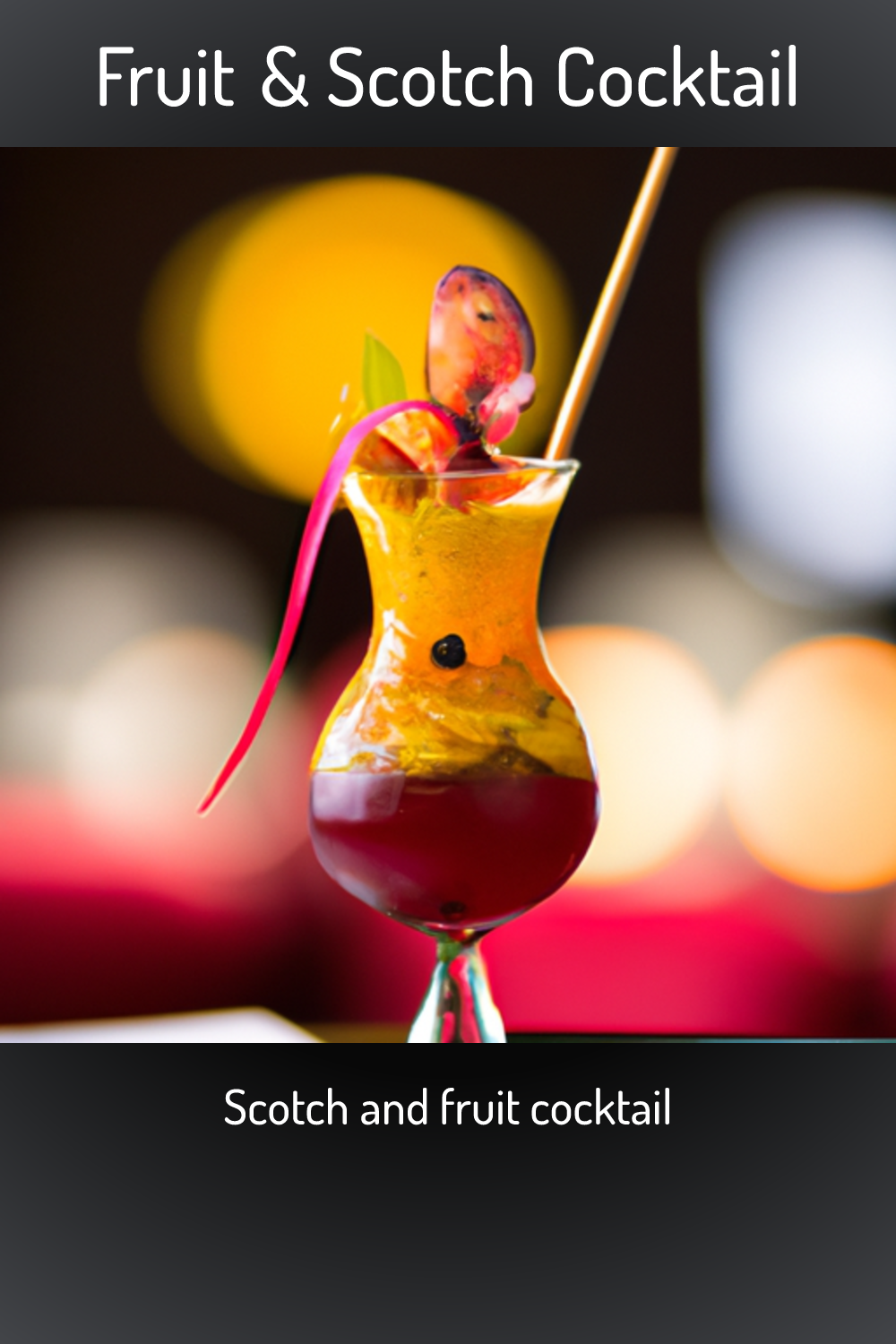 Fruit & Scotch Cocktail, Scotch and fruit cocktail