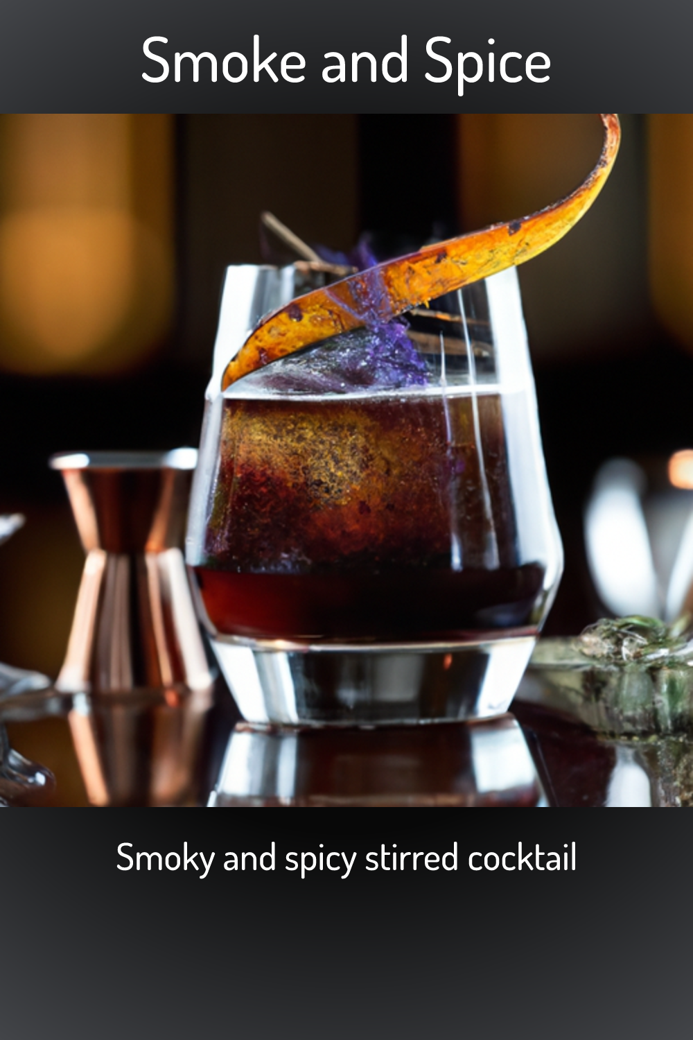 Smoke and Spice, Smoky and spicy stirred cocktail