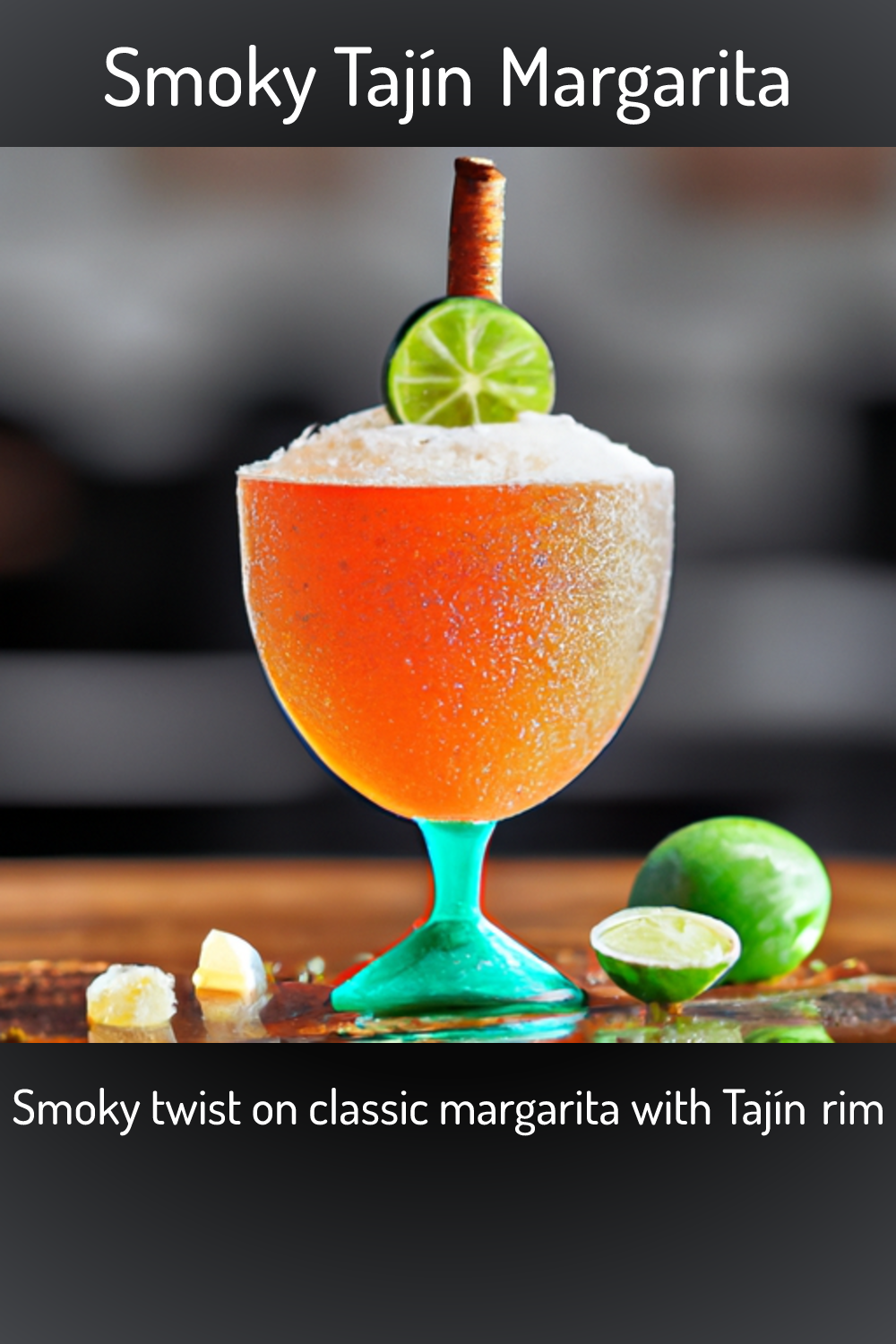 Smoky Tajín Margarita, Smoky twist on classic margarita with Tajín rim
