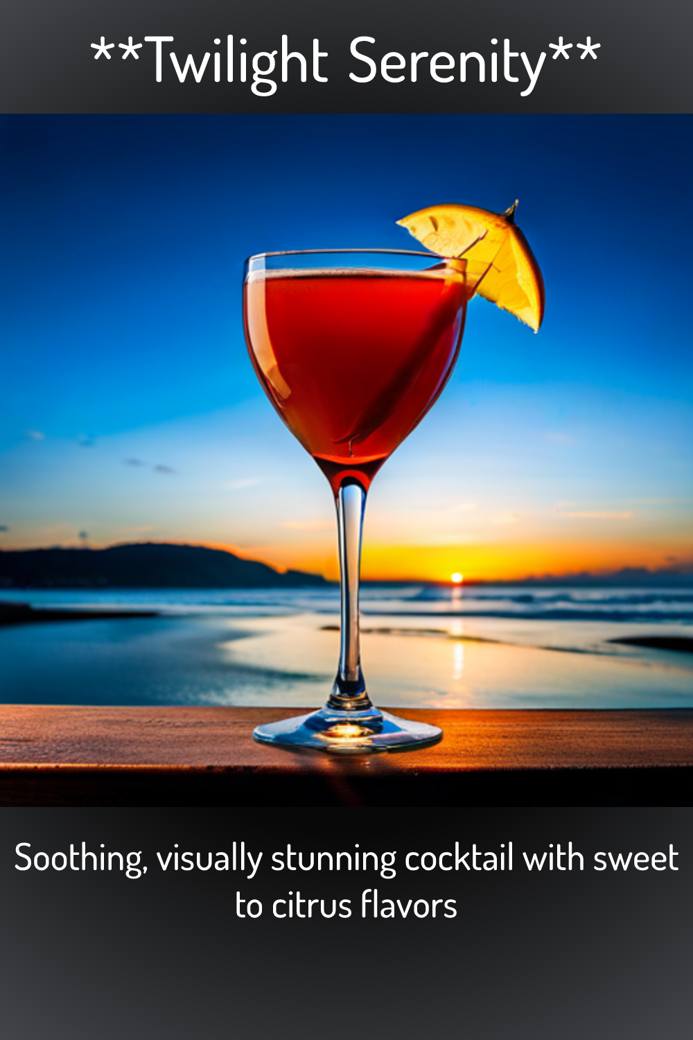 Twilight Serenity Soothing Visually Stunning Cocktail With Sweet