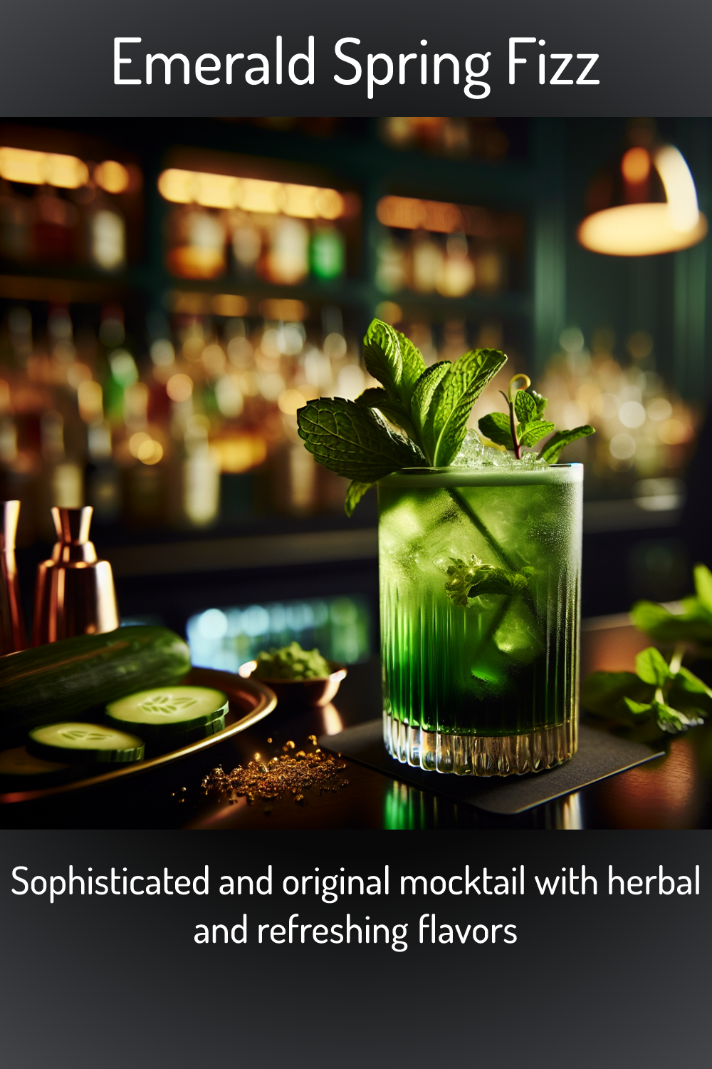 Emerald Spring Fizz Sophisticated And Original Mocktail With Herbal