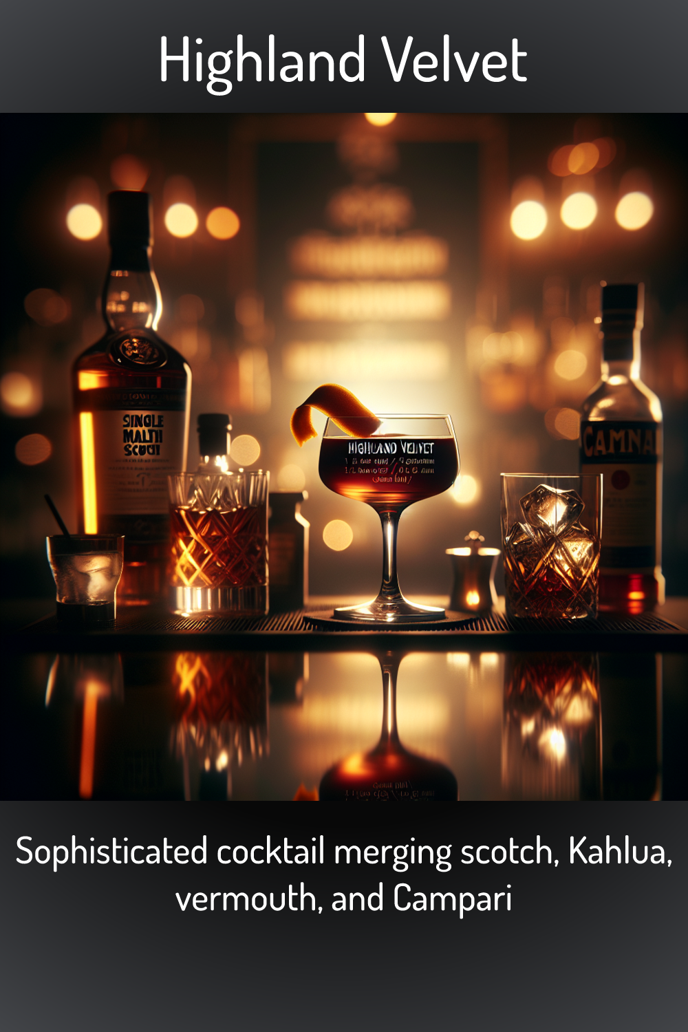 Highland Velvet, Sophisticated cocktail merging scotch, Kahlua ...