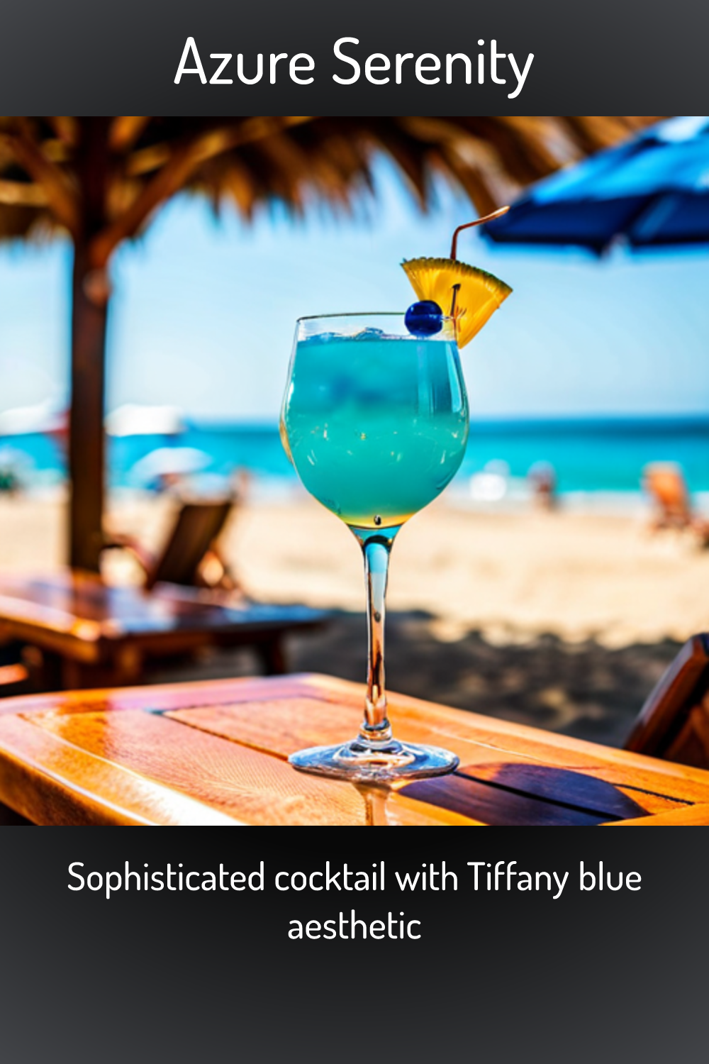 Azure Serenity Sophisticated Cocktail With Tiffany Blue Aesthetic