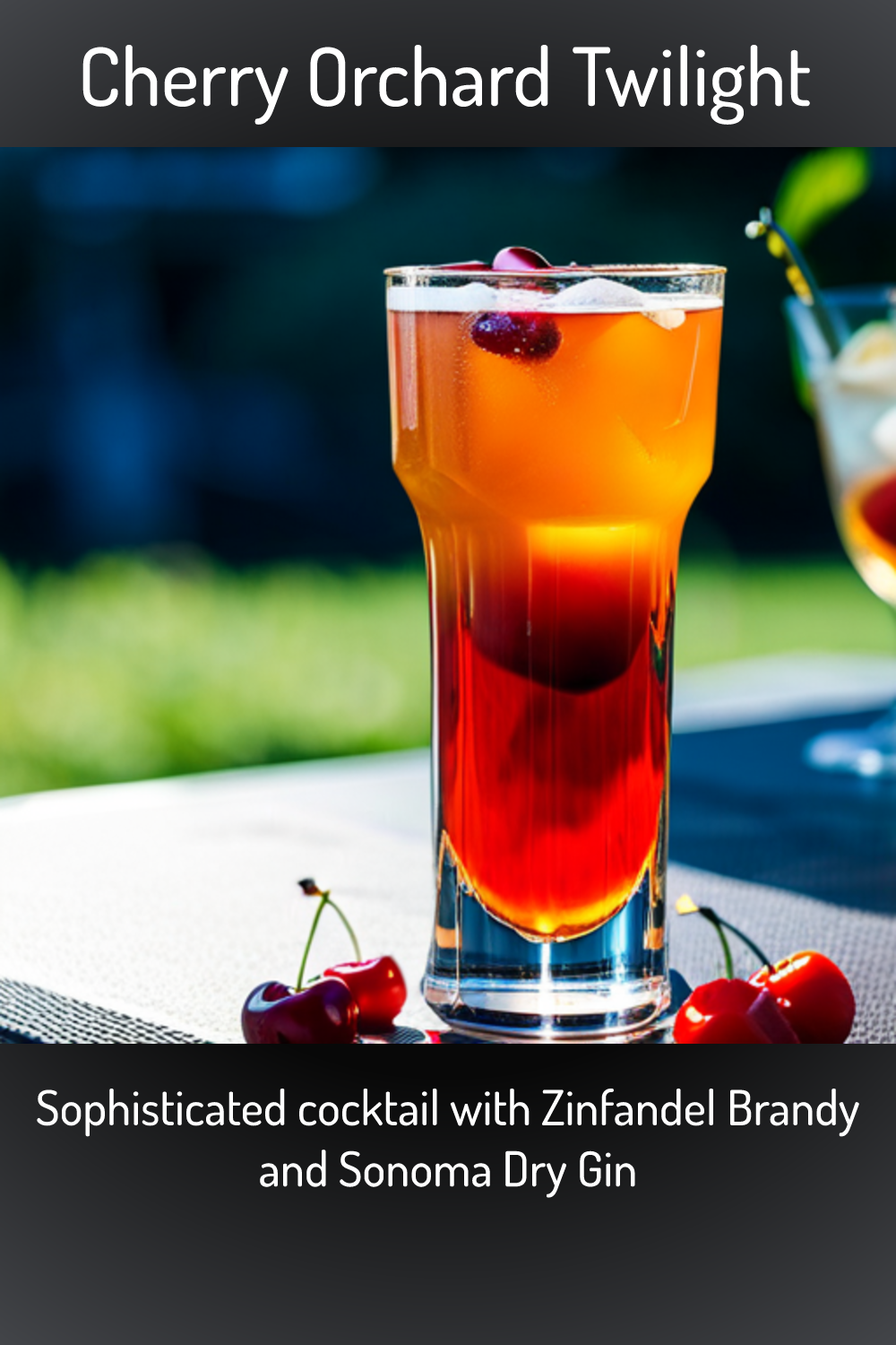 Cherry Orchard Twilight Sophisticated Cocktail With Zinfandel Brandy