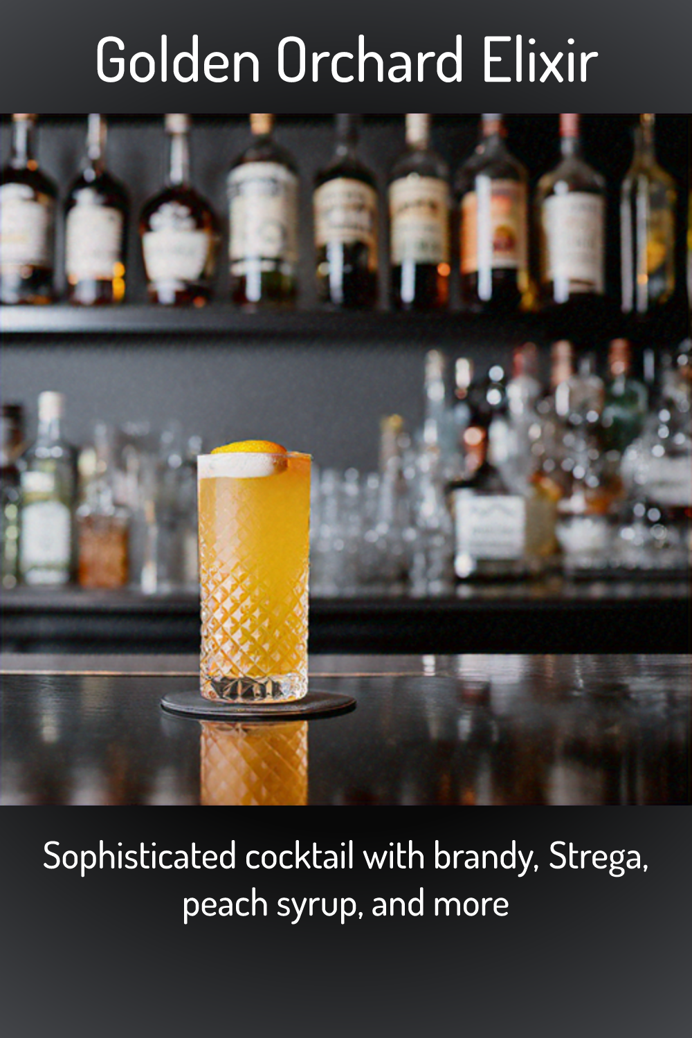 Golden Orchard Elixir Sophisticated Cocktail With Brandy Strega