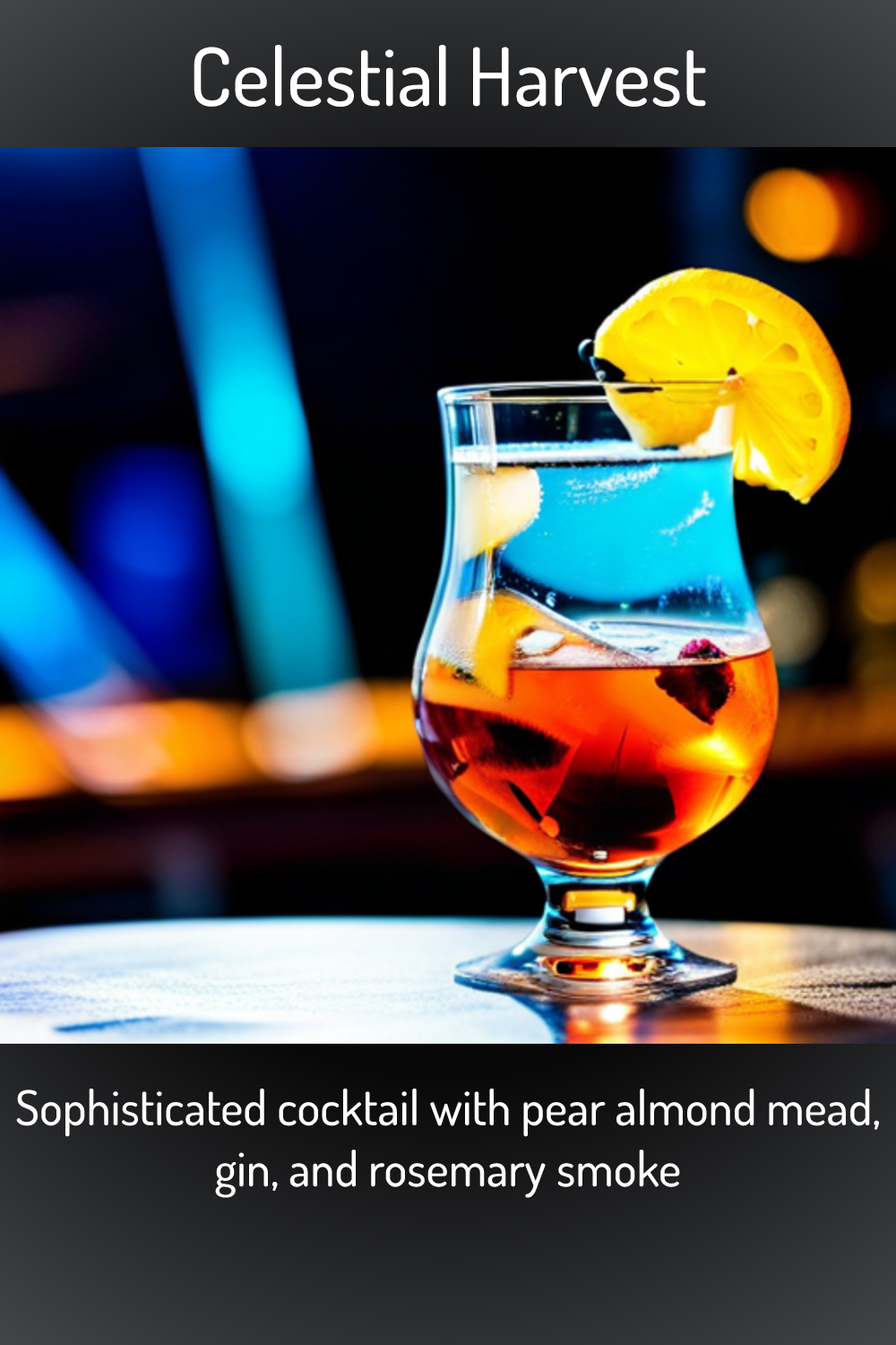 Celestial Harvest, Sophisticated cocktail with pear almond mead, gin ...