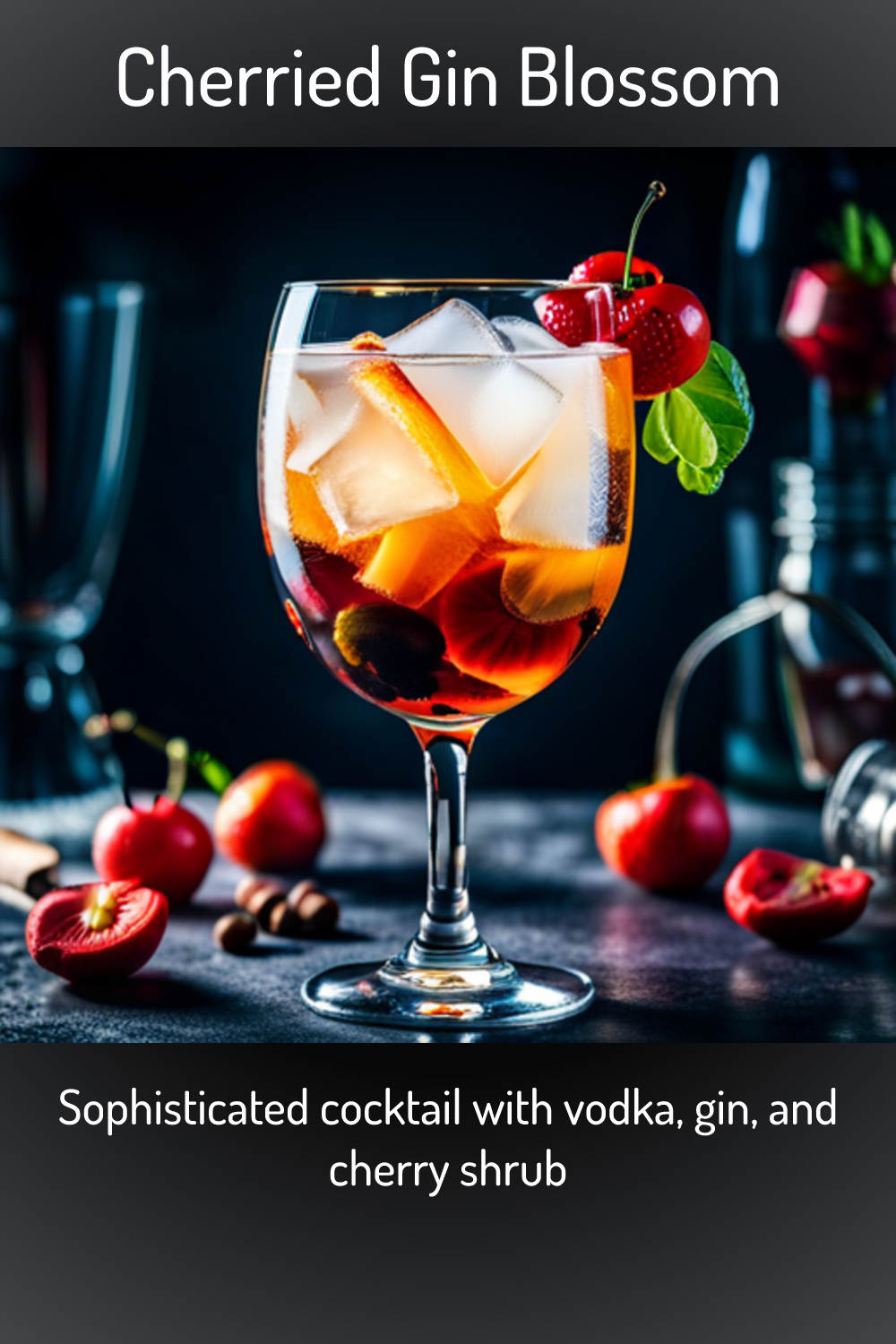 Cherried Gin Blossom, Sophisticated cocktail with vodka, gin, and ...