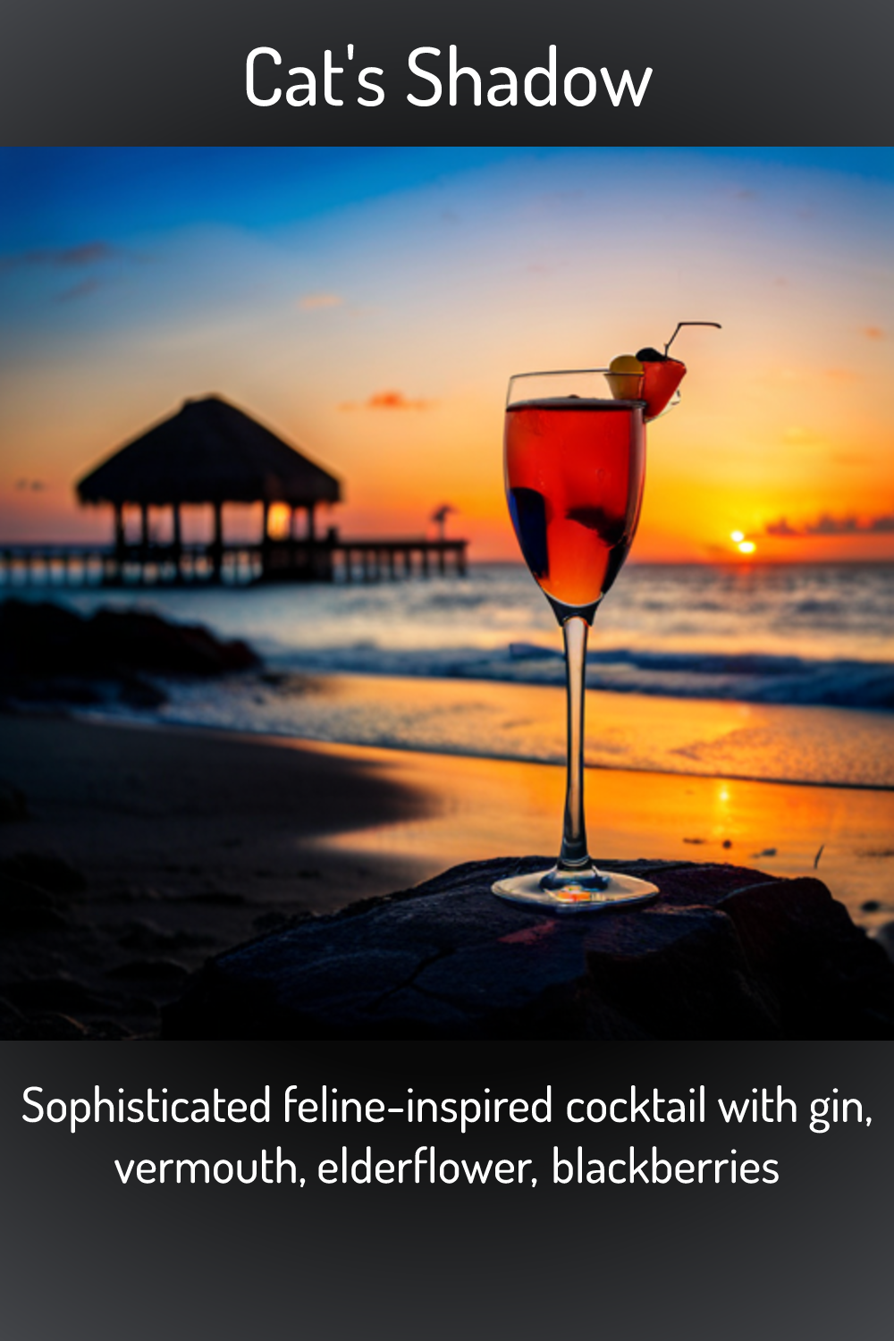 Cat's Shadow, Sophisticated feline-inspired cocktail with gin, vermouth ...