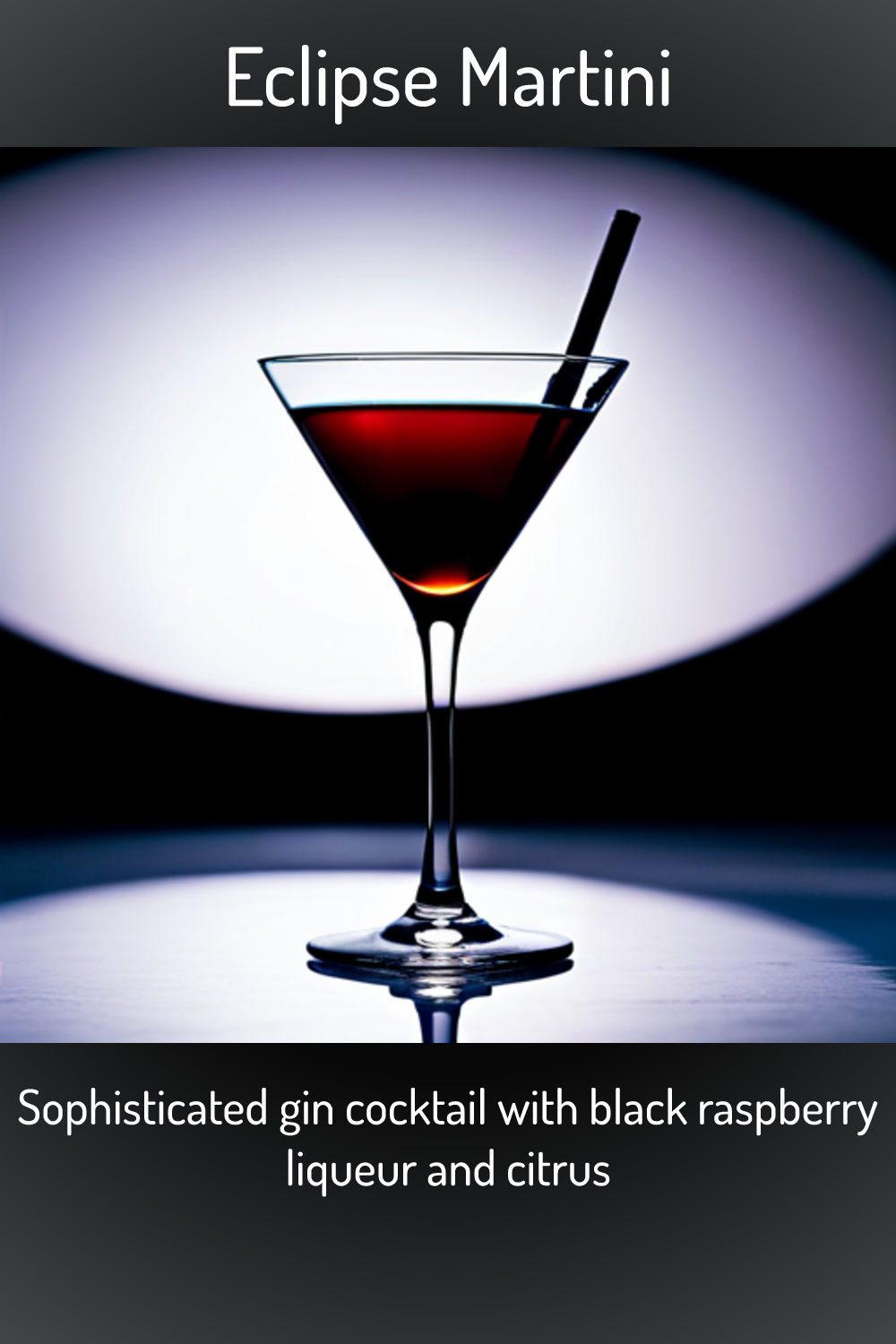 Eclipse Martini Sophisticated Gin Cocktail With Black Raspberry Liqueur And Citrus