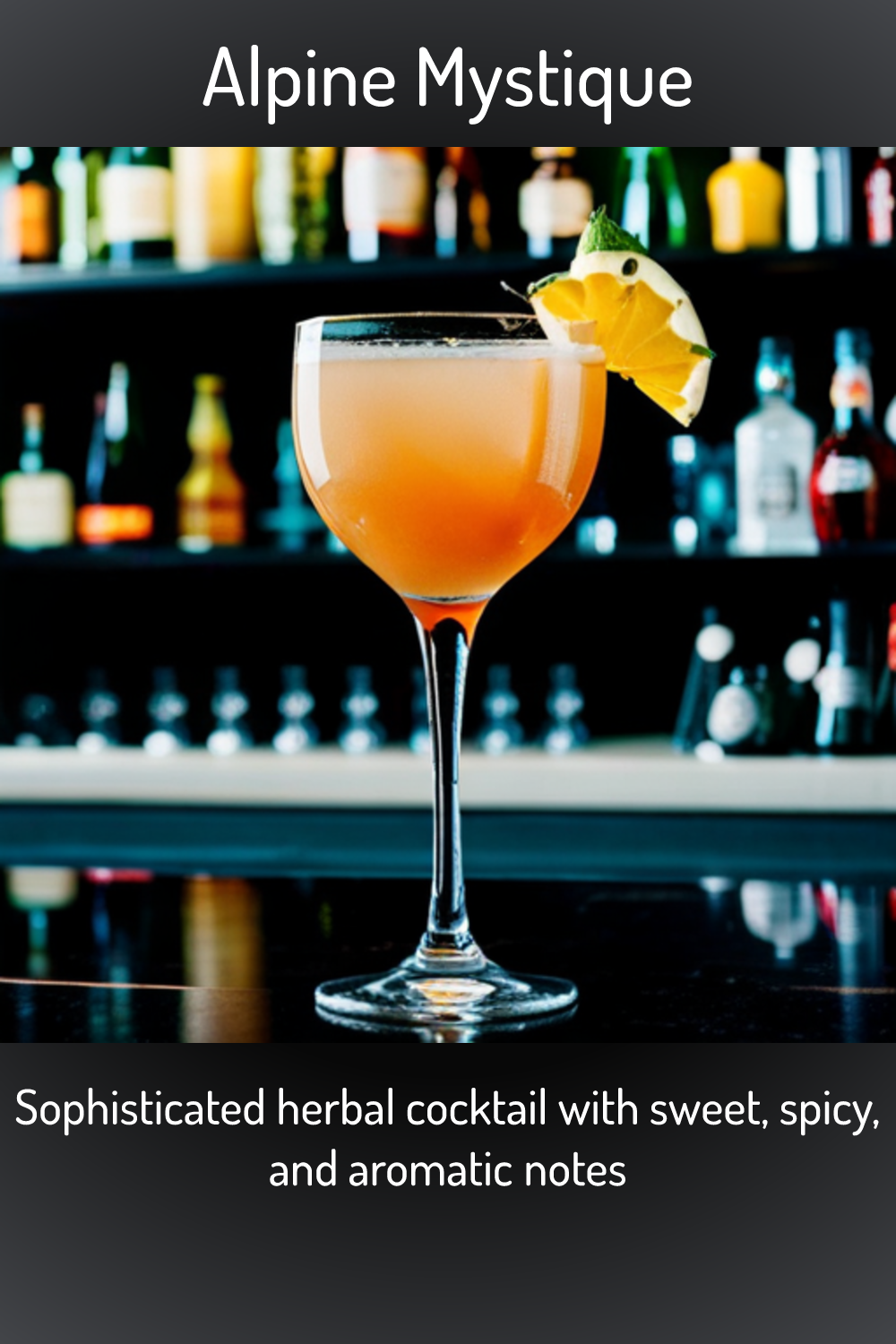 Alpine Mystique, Sophisticated herbal cocktail with sweet, spicy, and ...