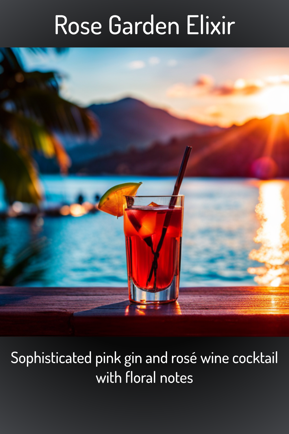 Rose Garden Elixir, Sophisticated pink gin and rosé wine cocktail with ...