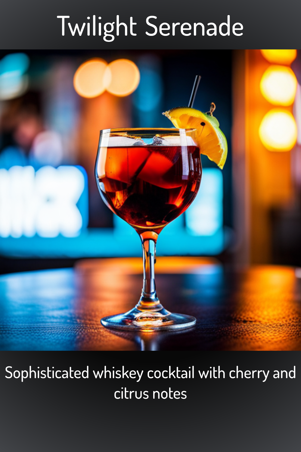 Twilight Serenade Sophisticated Whiskey Cocktail With Cherry And
