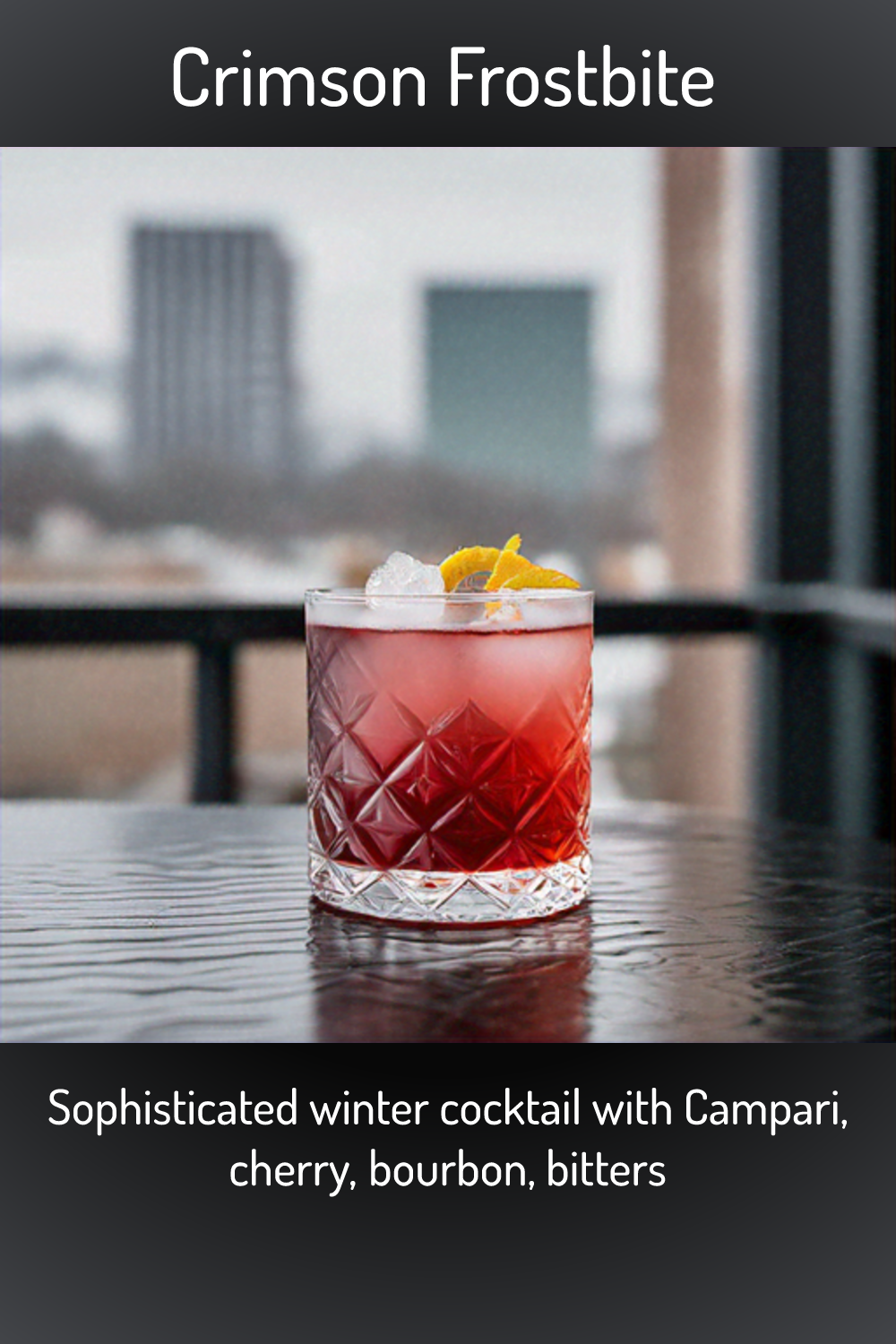 Crimson Frostbite, Sophisticated winter cocktail with Campari, cherry ...