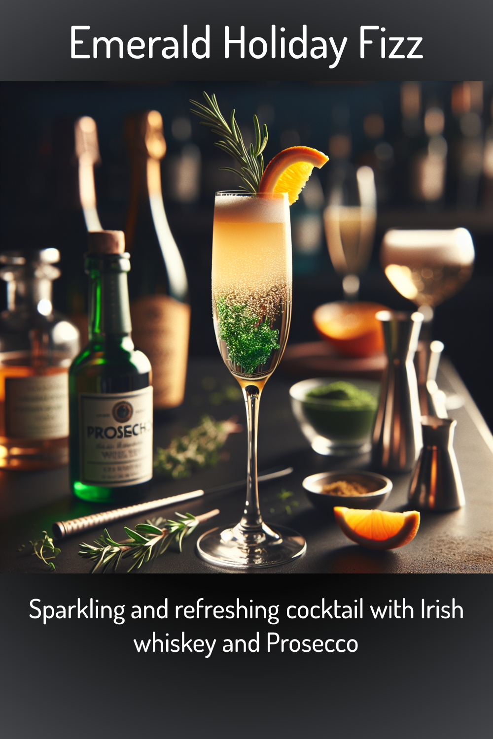 Emerald Holiday Fizz Sparkling And Refreshing Cocktail With Irish