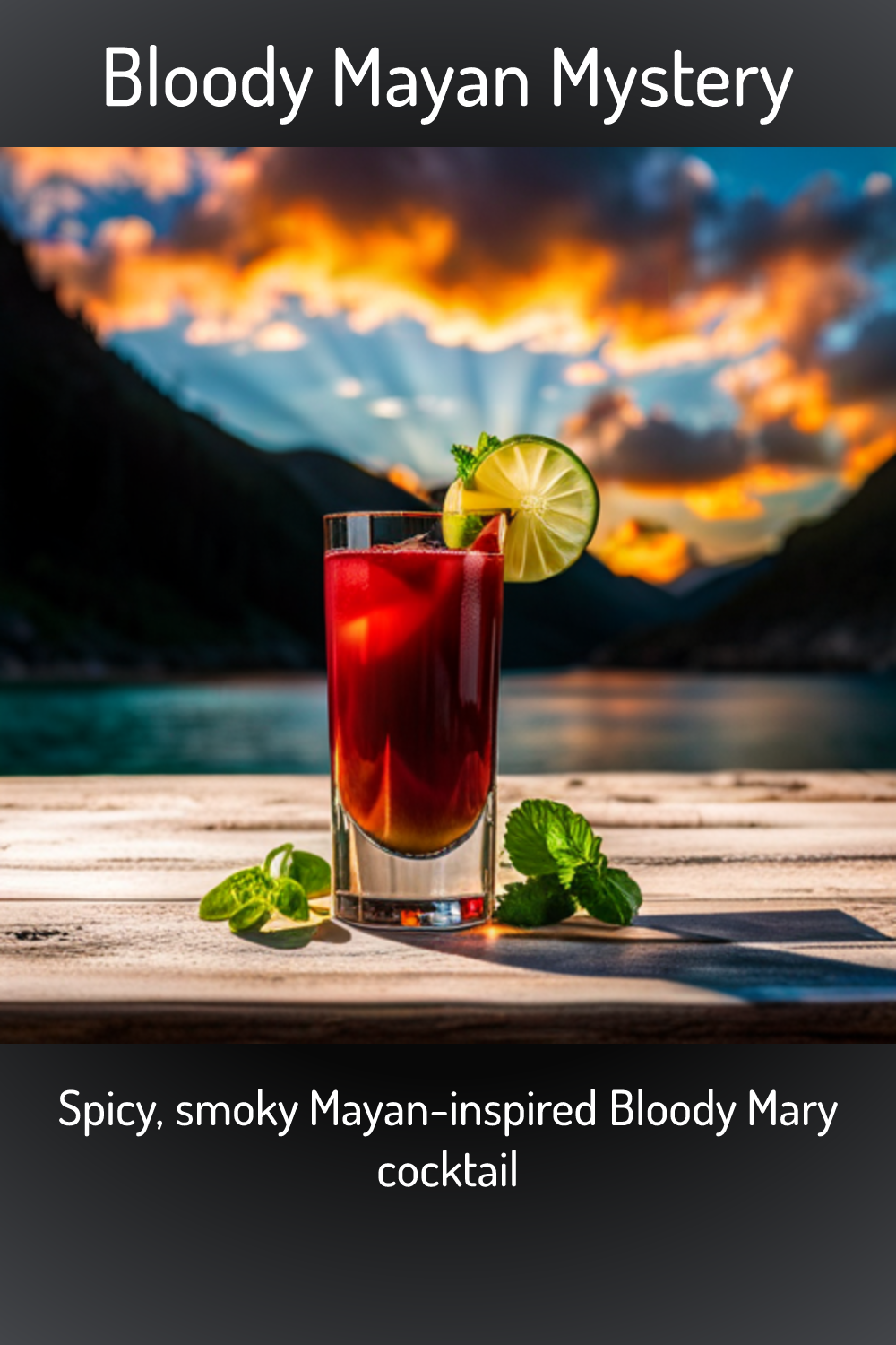 Bloody Mayan Mystery, Spicy, smoky Mayan-inspired Bloody Mary cocktail